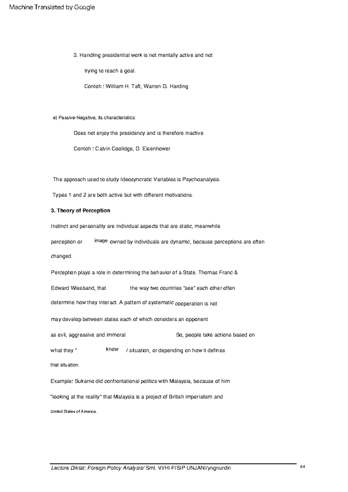 Diktat Foreign Policy Analysis 22 - VI/HI-FISIP UNJANI/yngnurdin ...