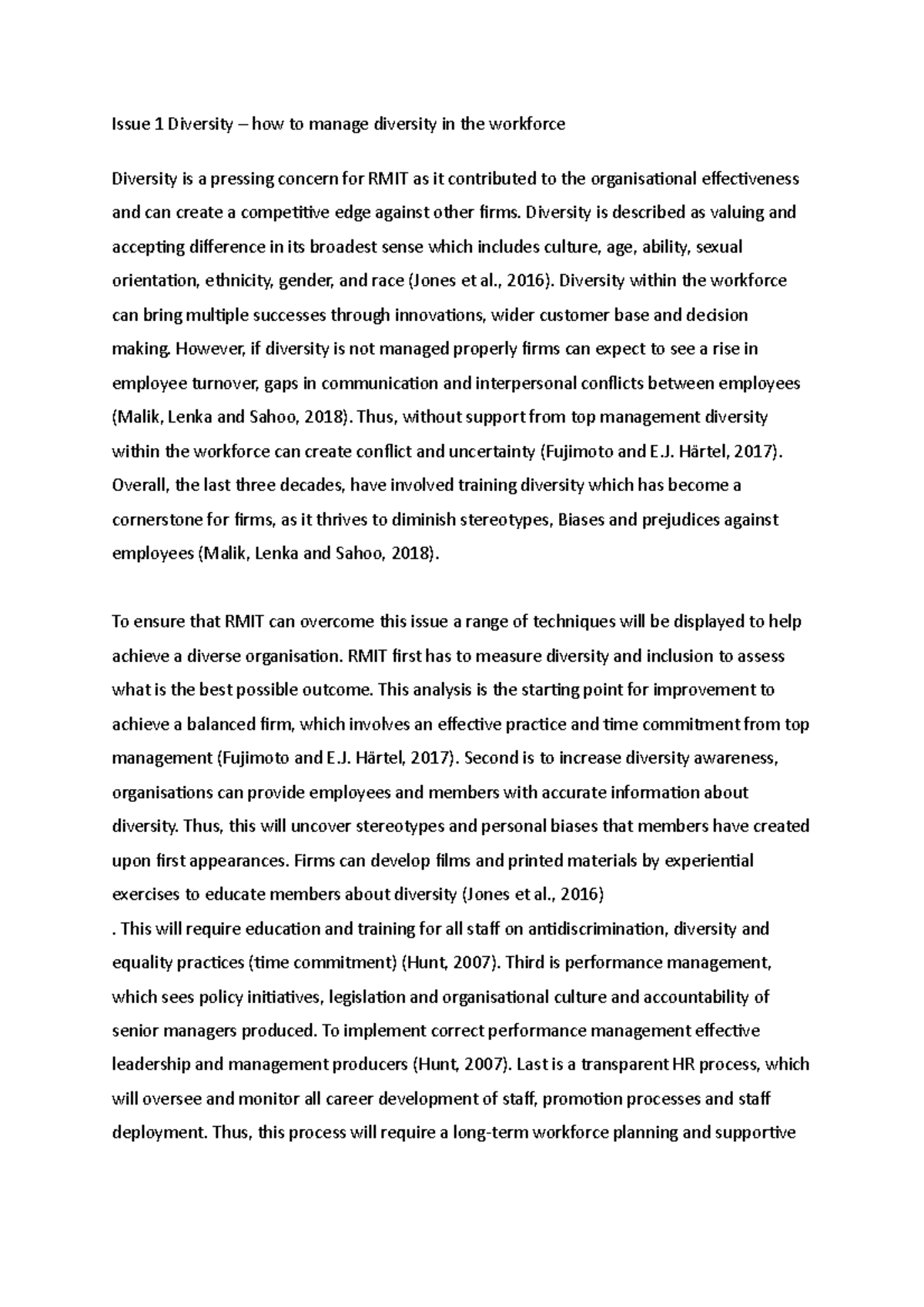 Issue 1 Diversity - Group Assignment - Part 1 - Issue 1 Diversity – how ...
