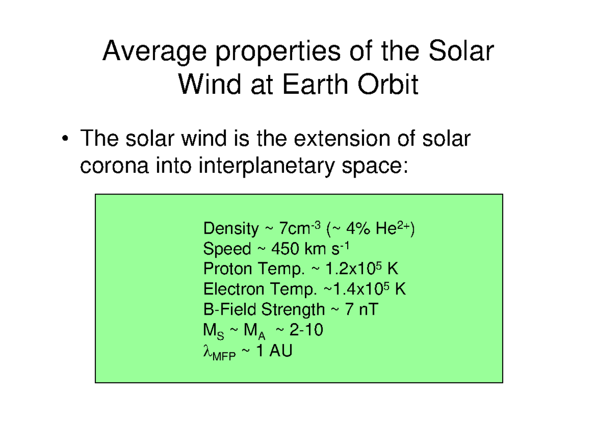4C65 Real Solar Wind Structures Section 8 6 - Average properties of the ...