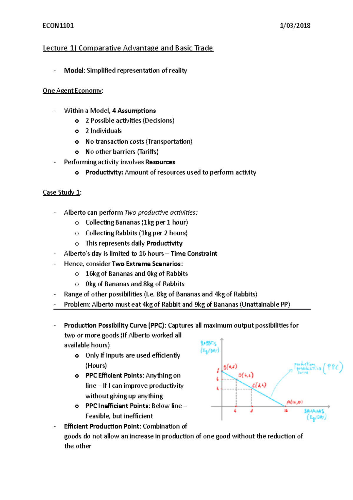 ECON1101 L1 - Good micro notes peeps - ECON1101 1/03/ Lecture 1 ...