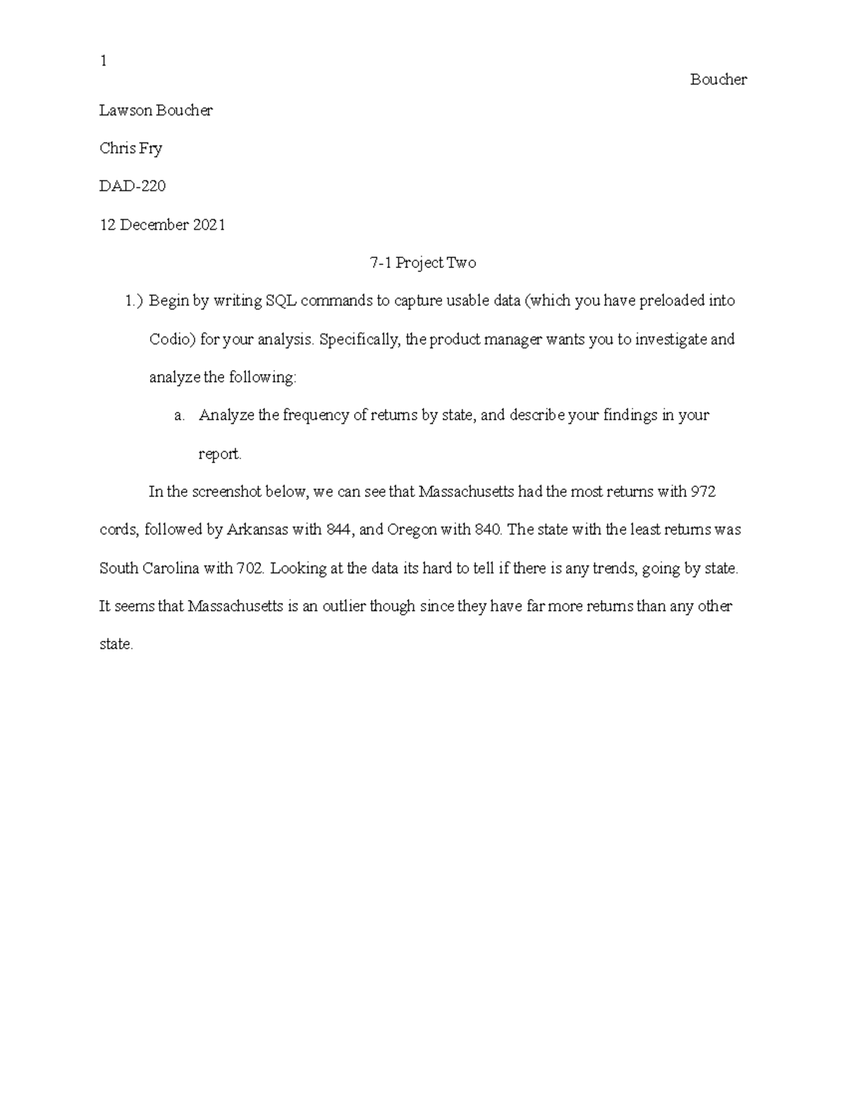 Boucher 7-1 Project Two - 1 Boucher Lawson Boucher Chris Fry 12 ...