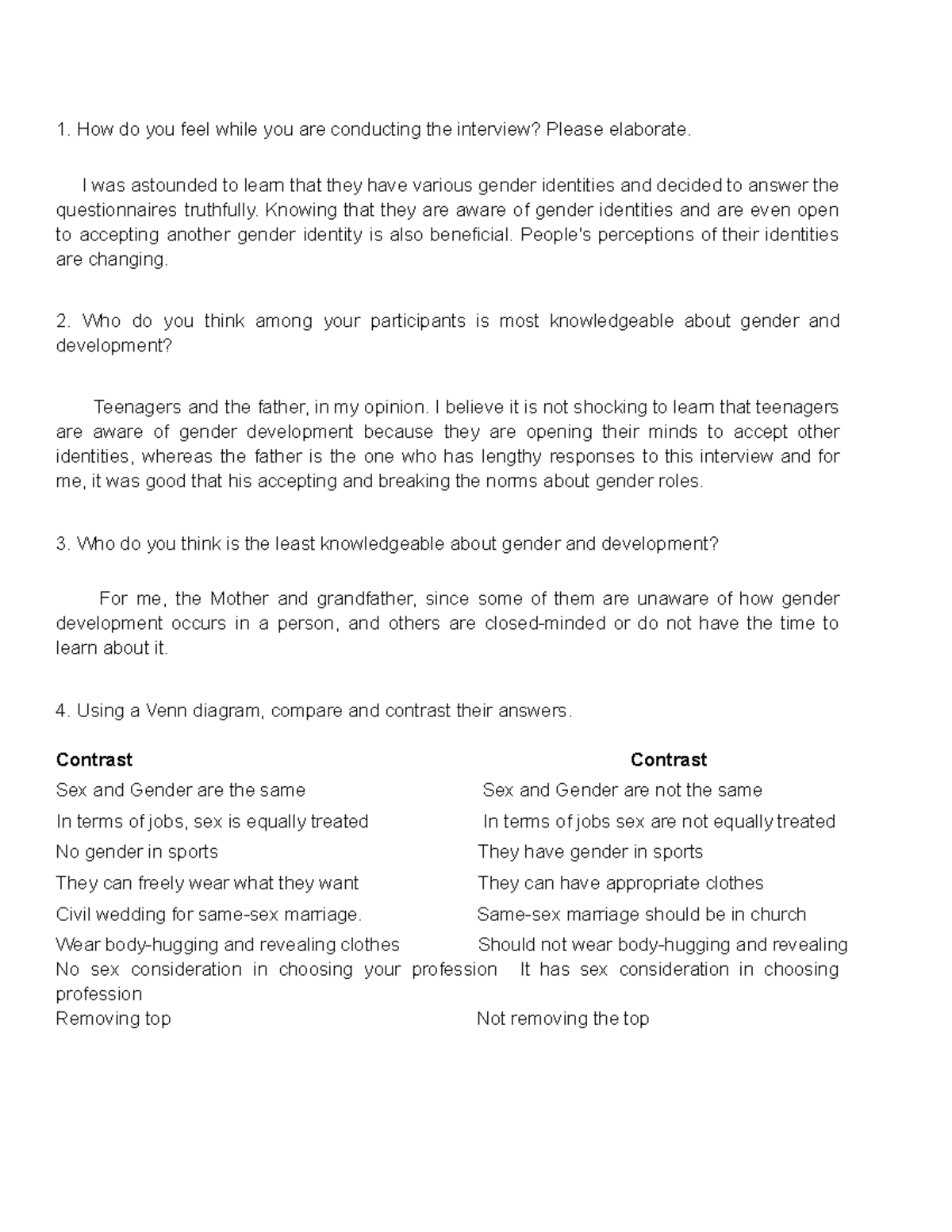 Community Profiling - Gender identity - How do you feel while you are ...