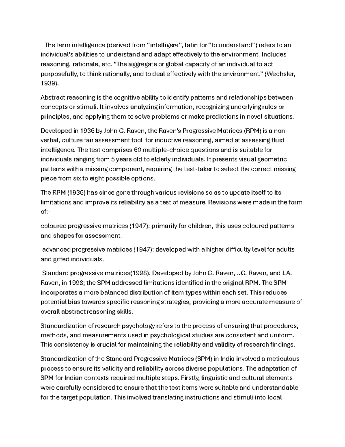 Document - The basic concept for RSPM practical - The term intelligence ...