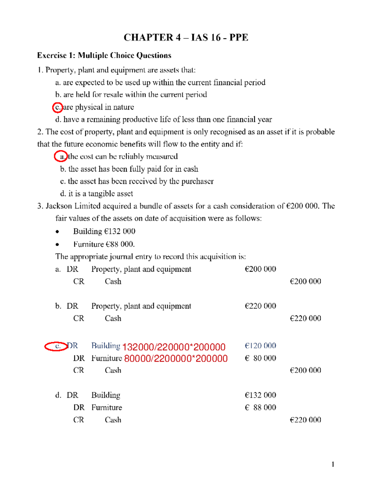 C4-PPE-Exercise - IAS 16 - CHAPTER 4 IAS 16 PPE Exercise 1: Multiple ...