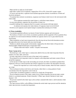 Ecology Chapter 3 - Life in Water - Aquatic Biomes and How They Differ ...
