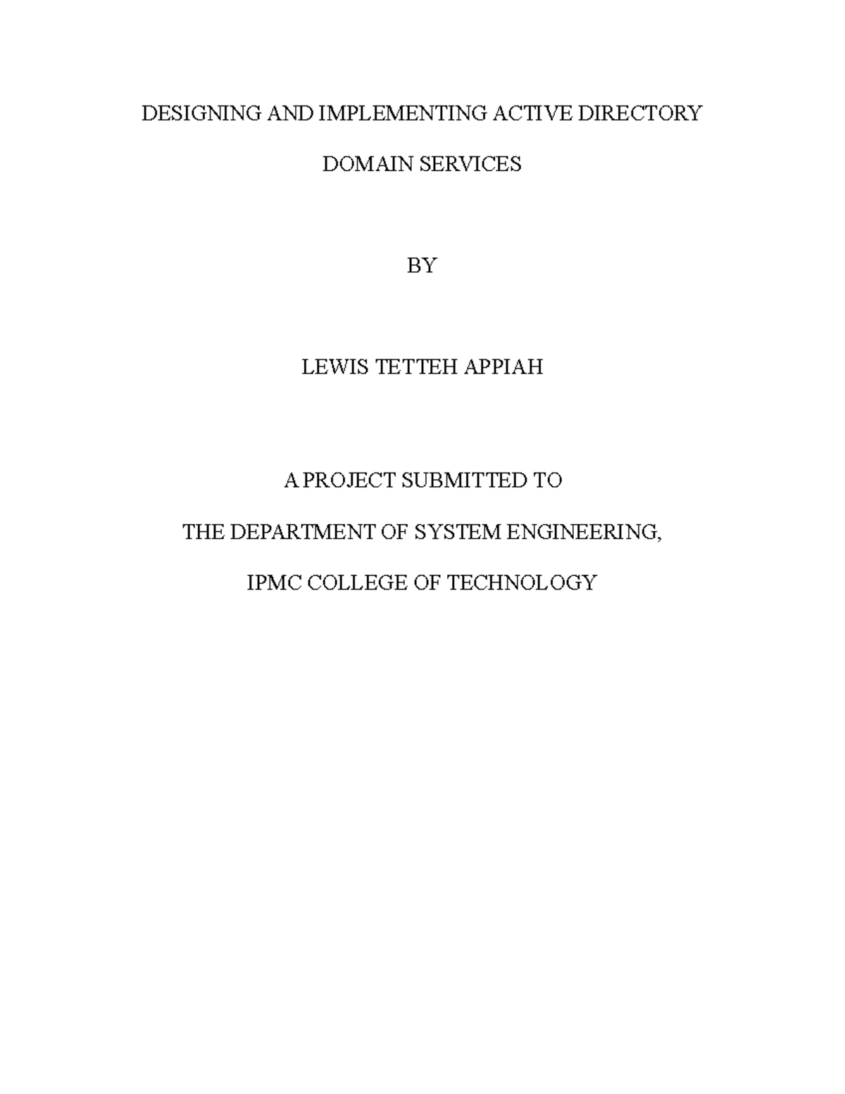 Designing AND Implementing Active Directory Domain Services - DESIGNING ...