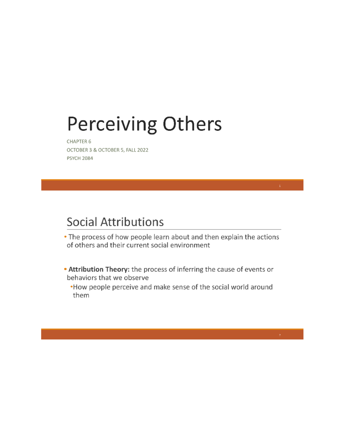 6 Perceiving Others - Instructor: Teresa Ristow, M.A. - PSYC2084 ...