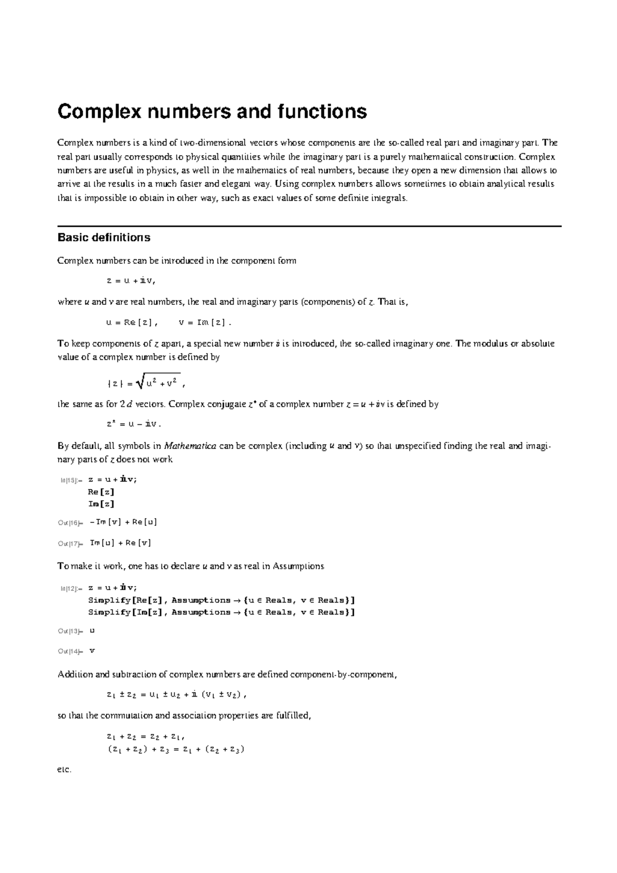 Mathematical physics-12-Complex numbers - Complex numbers and functions ...
