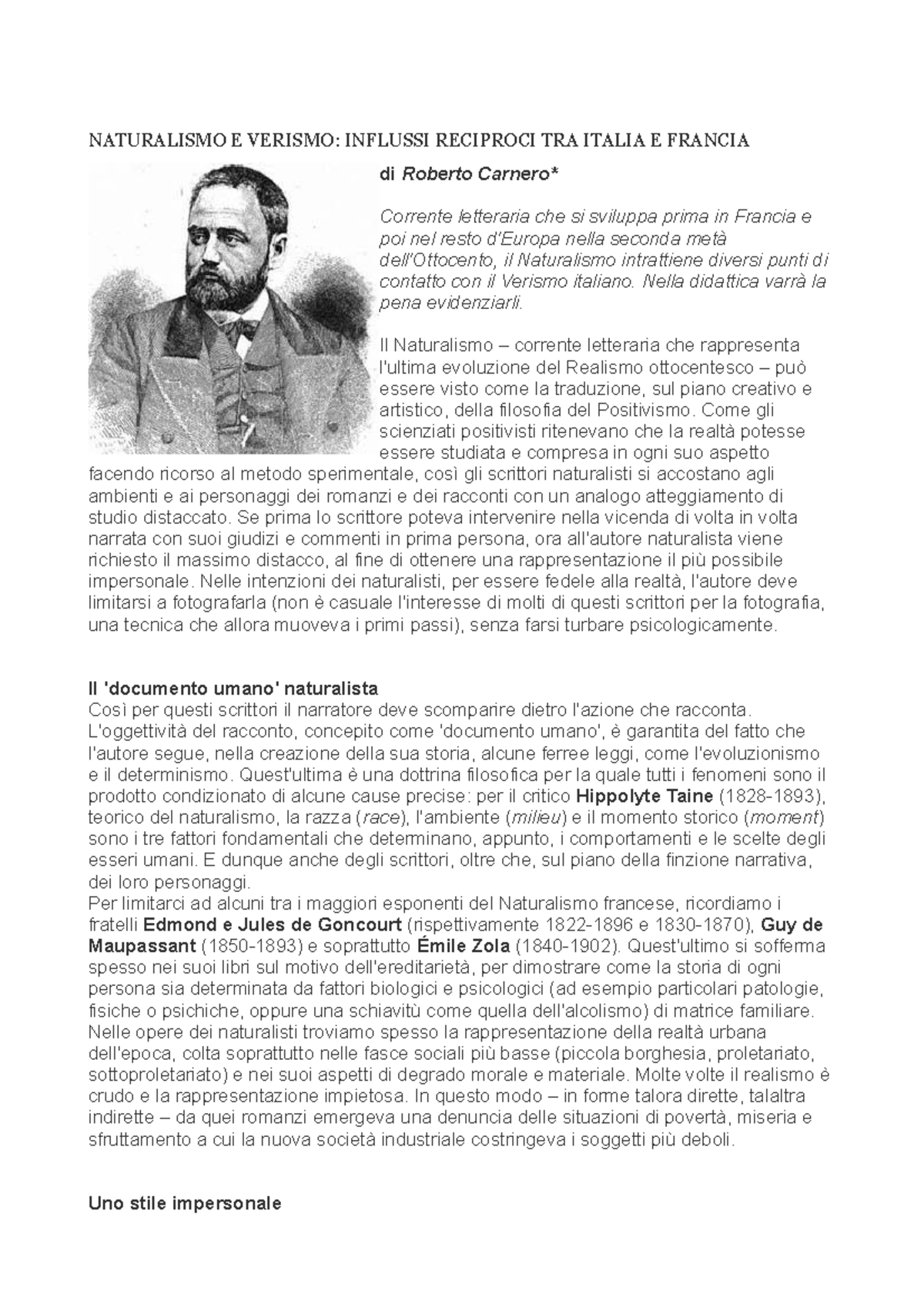 Naturalismo E Verismo italiano versione - NATURALISMO E VERISMO ...