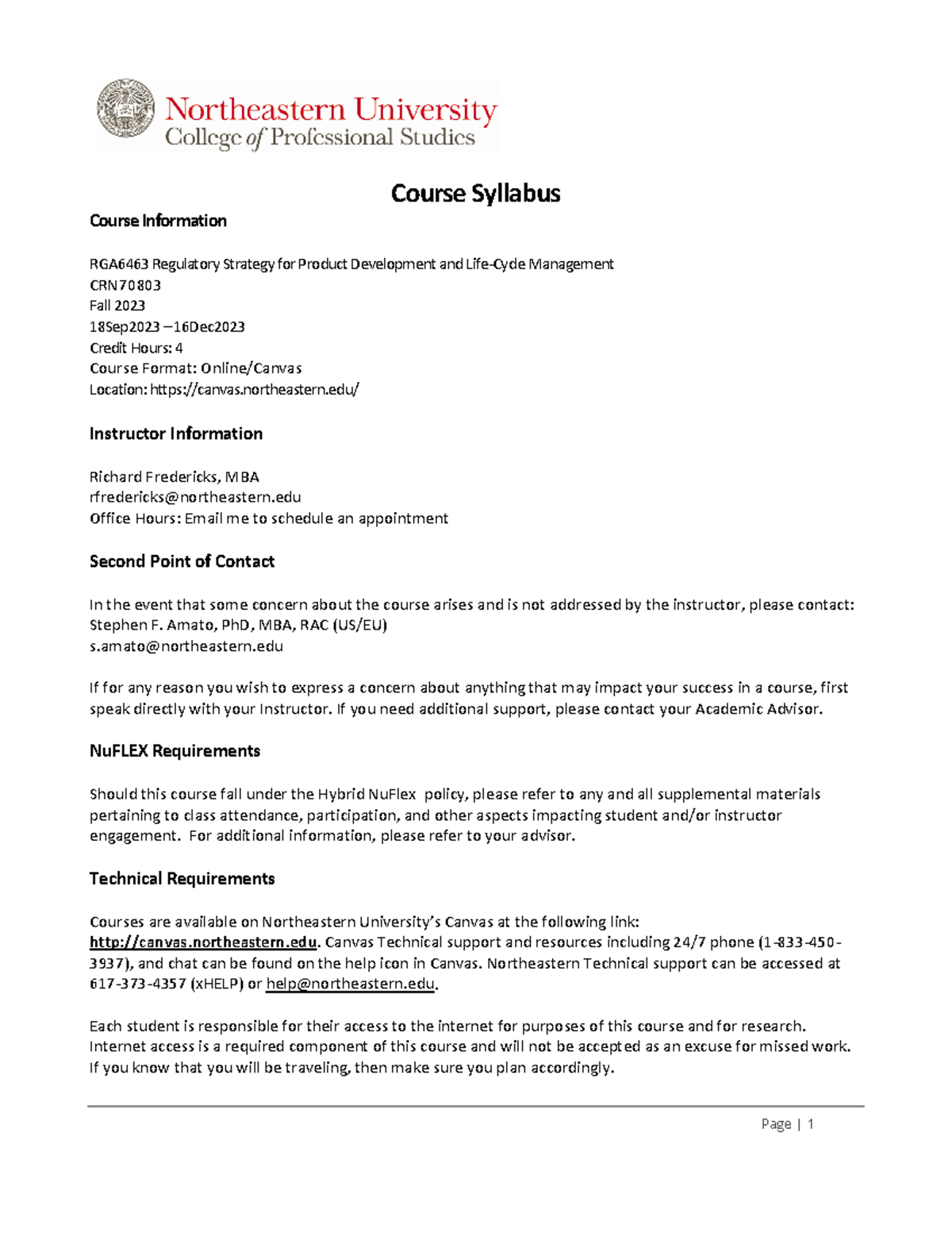 RGA6463 CRN70803 Syllabus Fall2023 Updated - Course Syllabus Course Information RGA6463 ...
