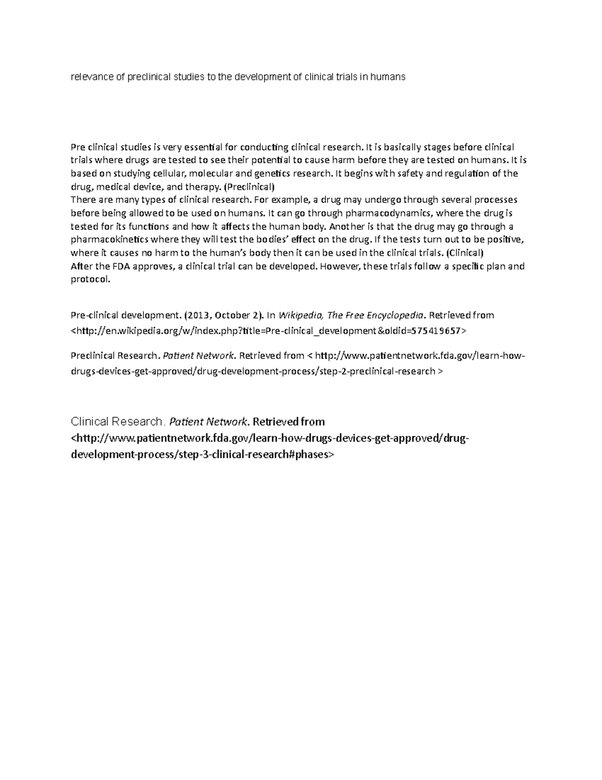 Assignment 3 par 2 - CLRA 6100 Introduction to Clinical Research ...