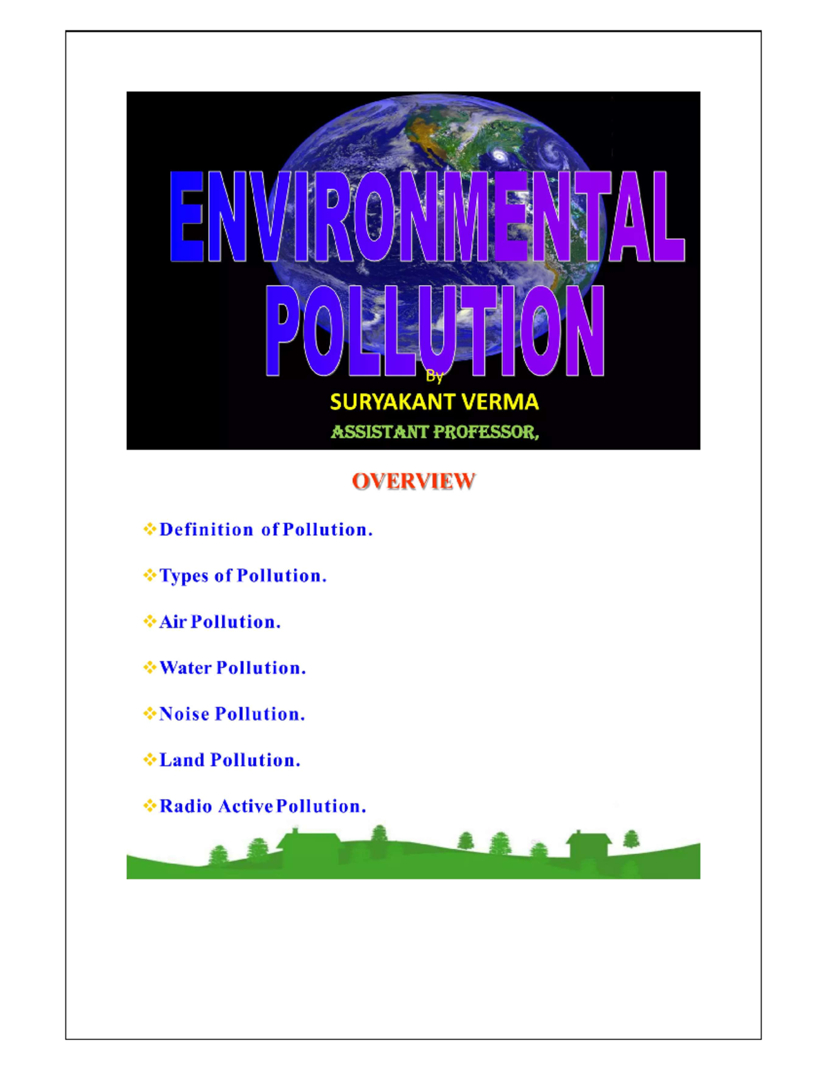 Environmental Pollution) - mechanical engineering - Studocu