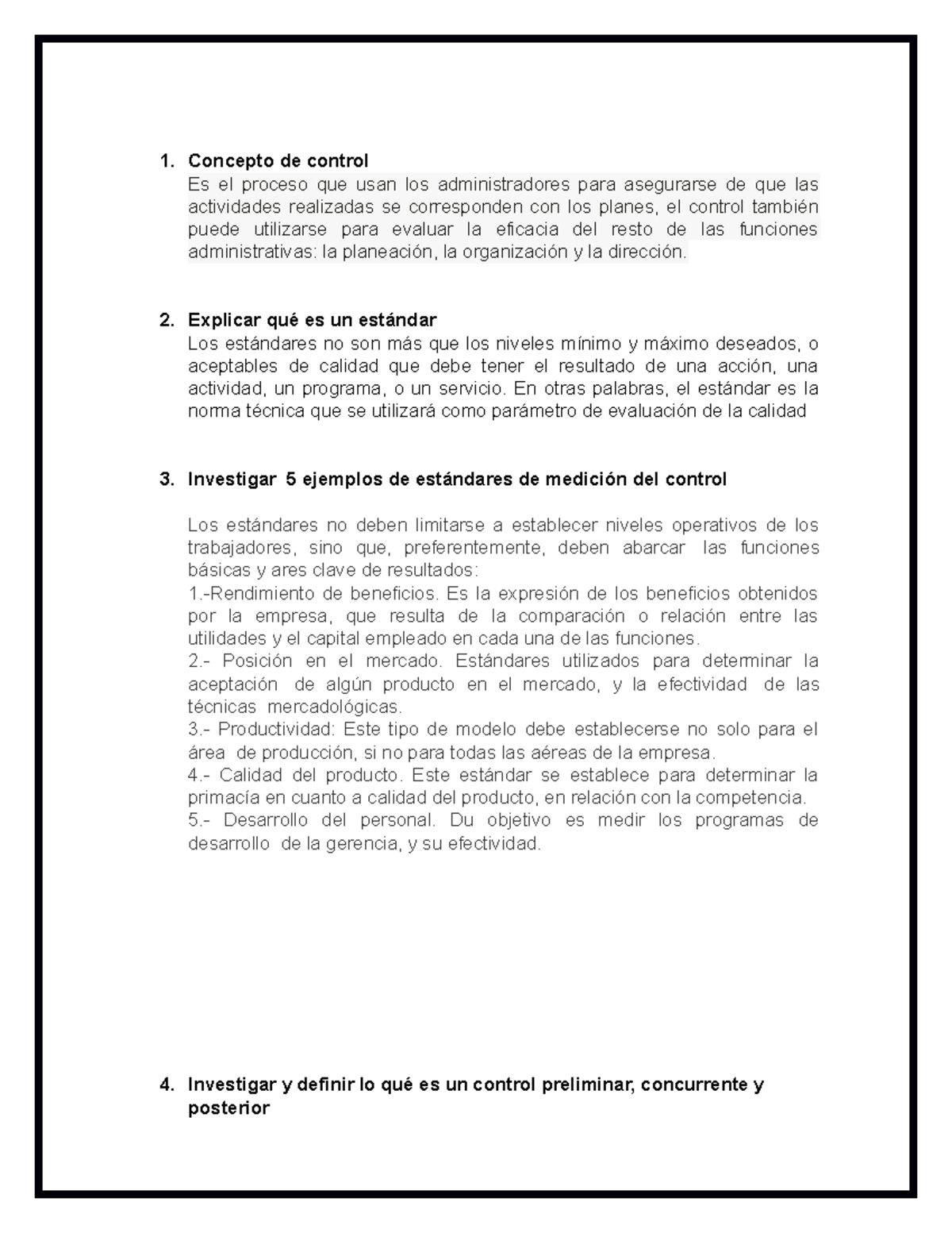 Concepto de control - res - 1. Concepto de control Es el proceso que ...