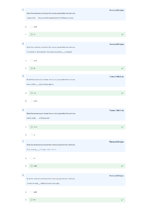 Week 10 - Task Listening Week 10 - 1 Listen to the audios and choose the correct answer to each ...