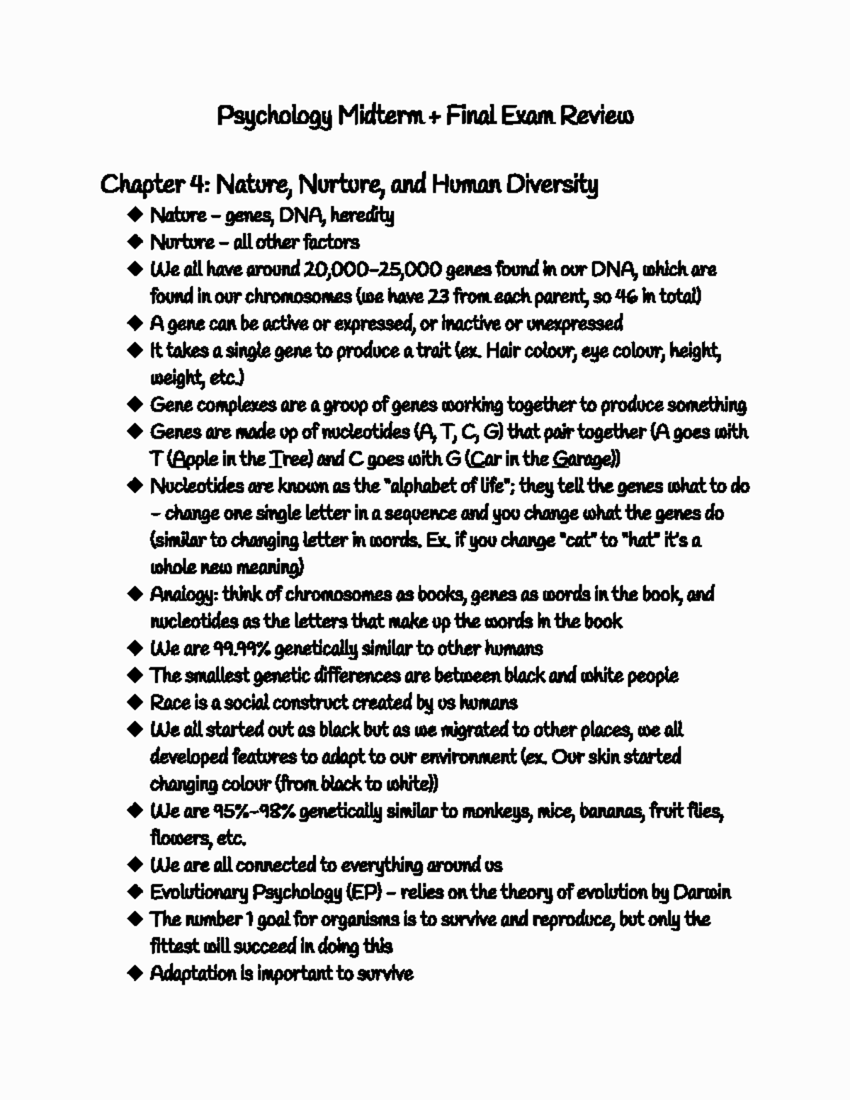 Psychology Midterm + Final Exam Review - Psychology Midterm + Final ...