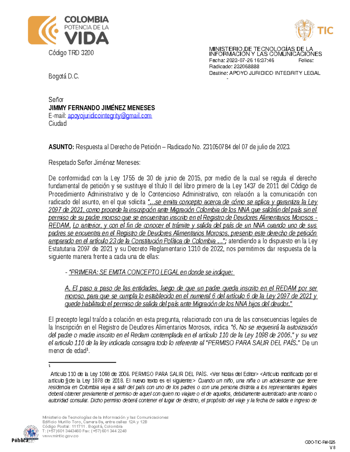 Procedimiento paso a paso para la Inscripción al Redam - Pública GDO ...
