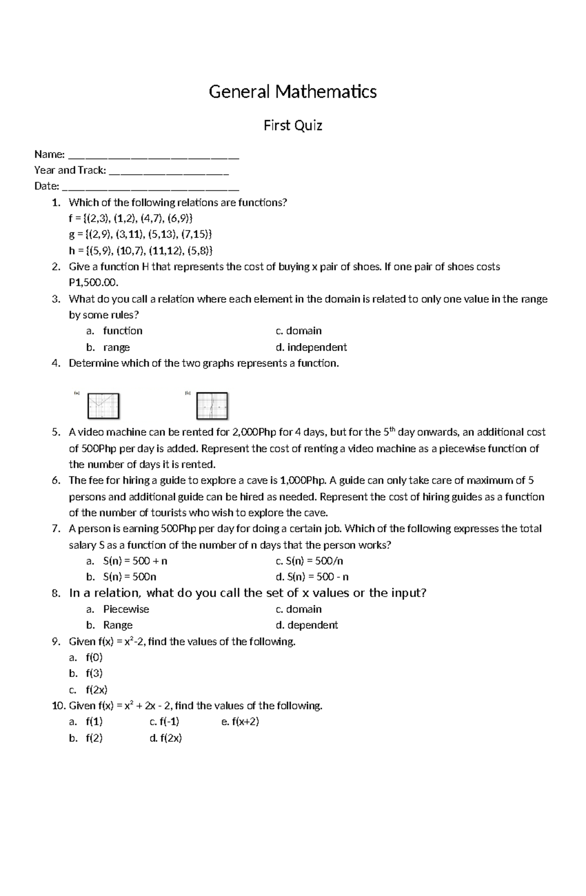 Genmath-1st-quiz - This is for free - General Mathematics First Quiz ...