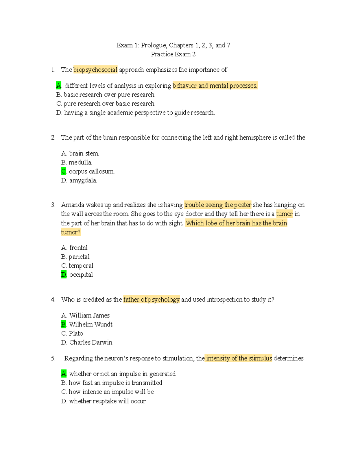 Exam 1 Prologue, Chapters 1, 2, 3, and 7-2 - Exam 1: Prologue, Chapters ...