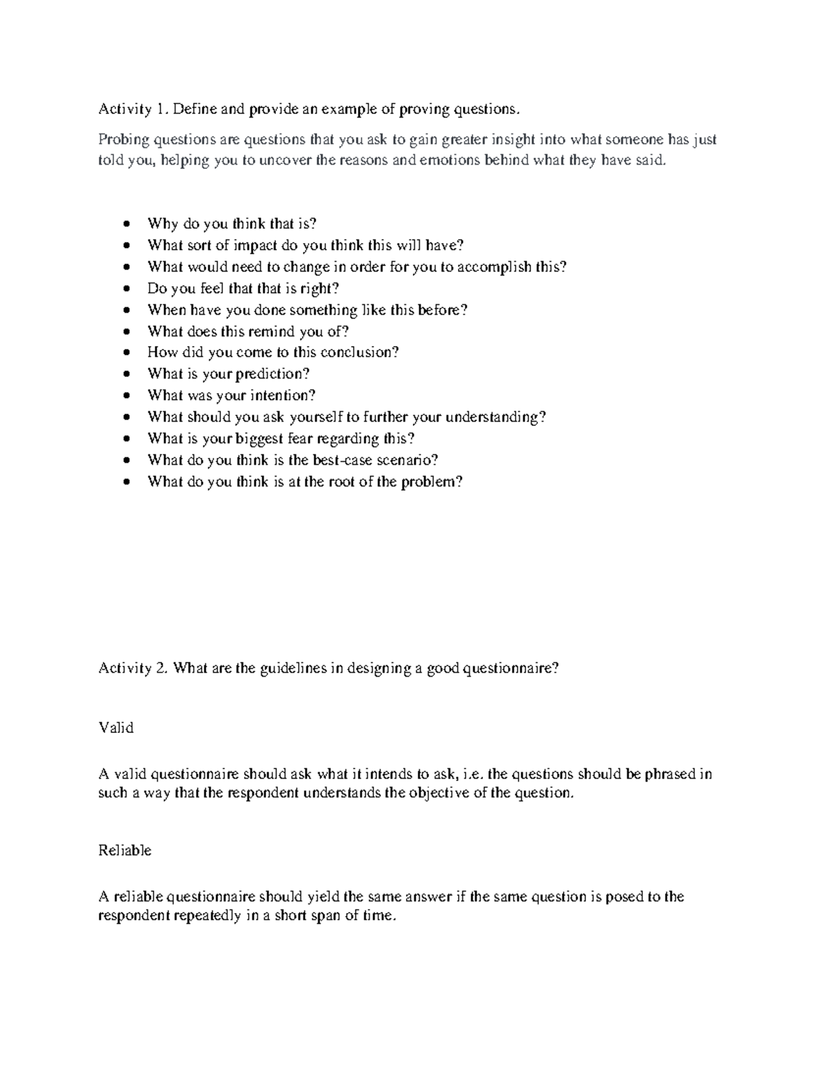 Data Gathering M - Activity 1. Define and provide an example of proving ...