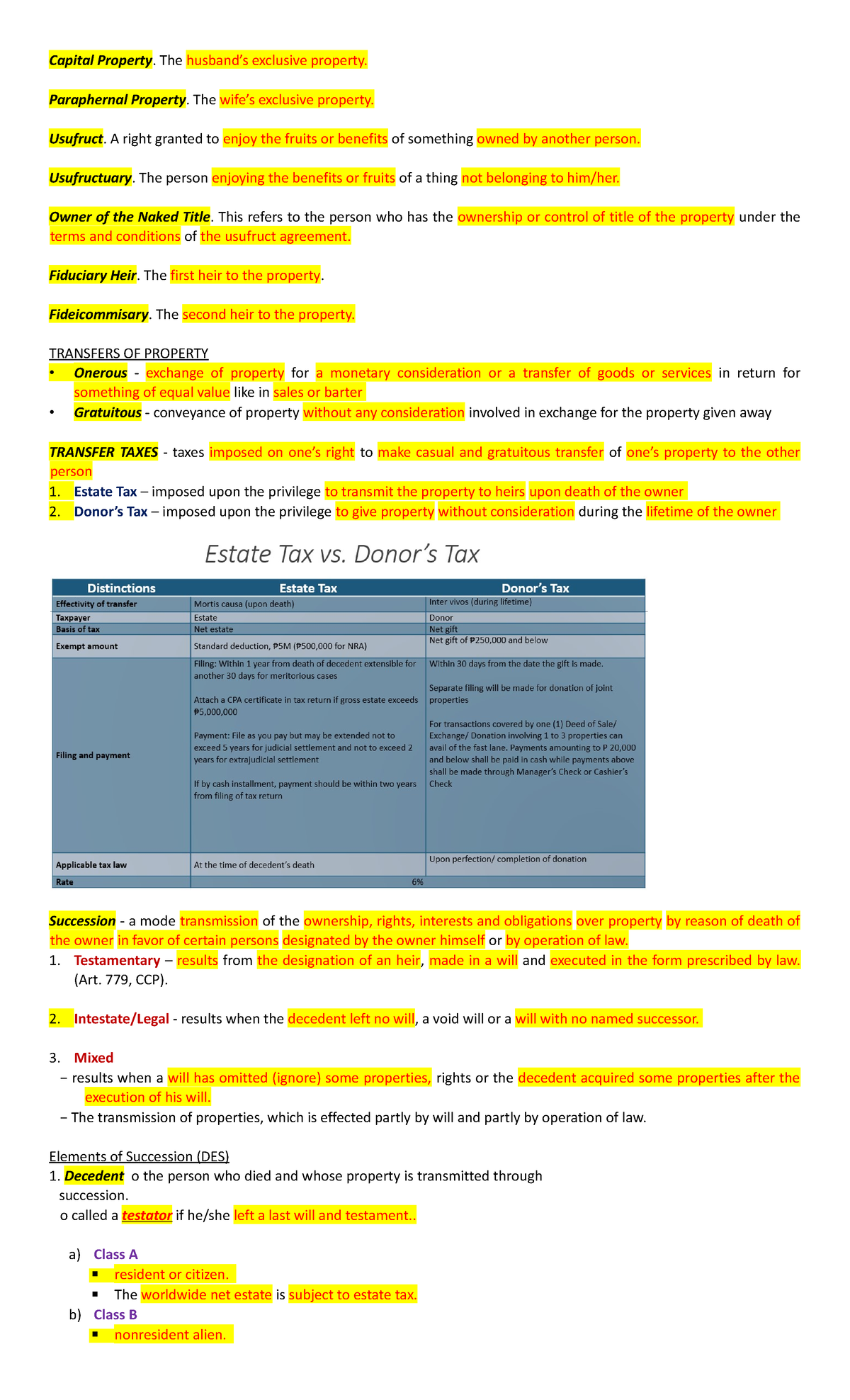 ACC321-Third-Exam - estate tax - Capital Property. The husband’s ...