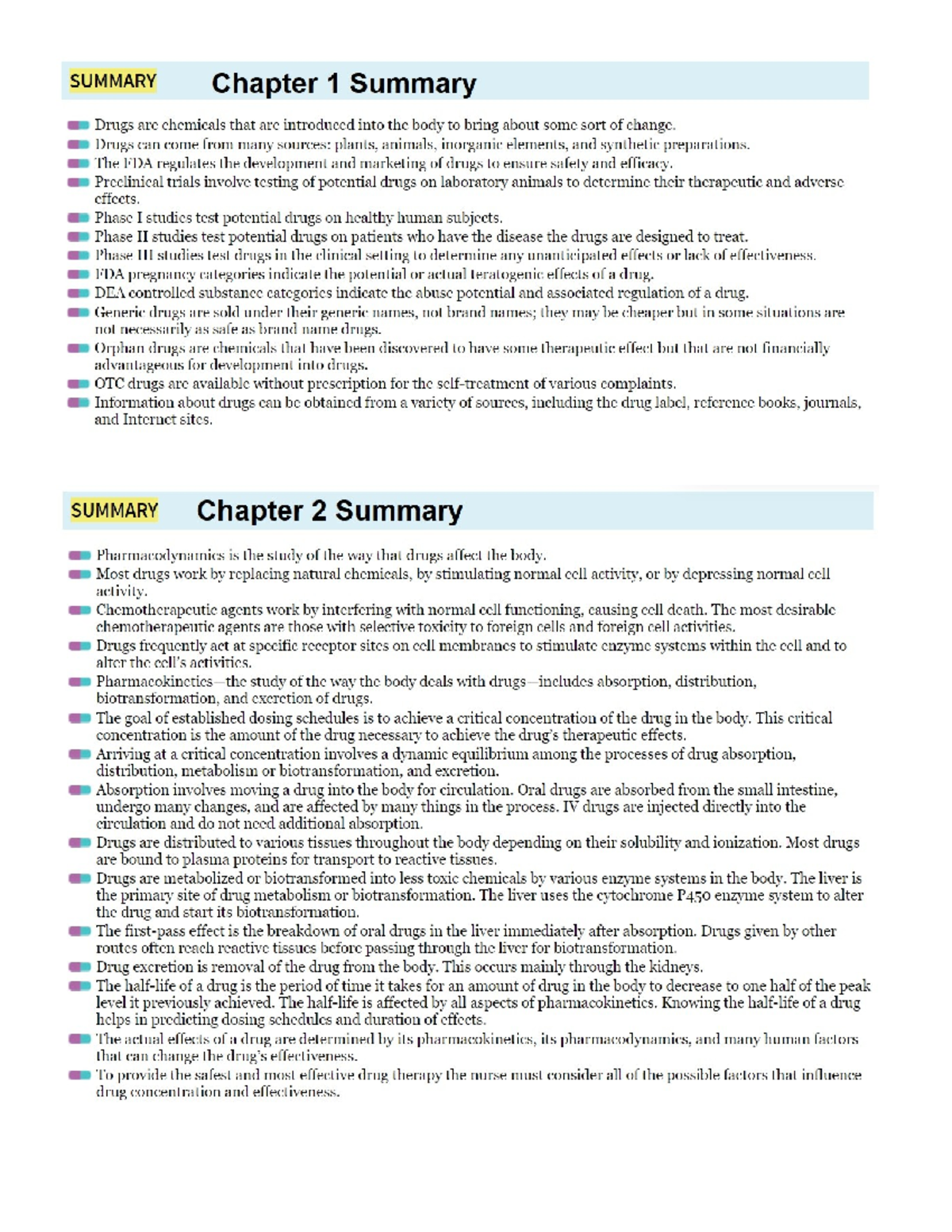 Chapter Summaries - Notes - NUR 1022 - Studocu