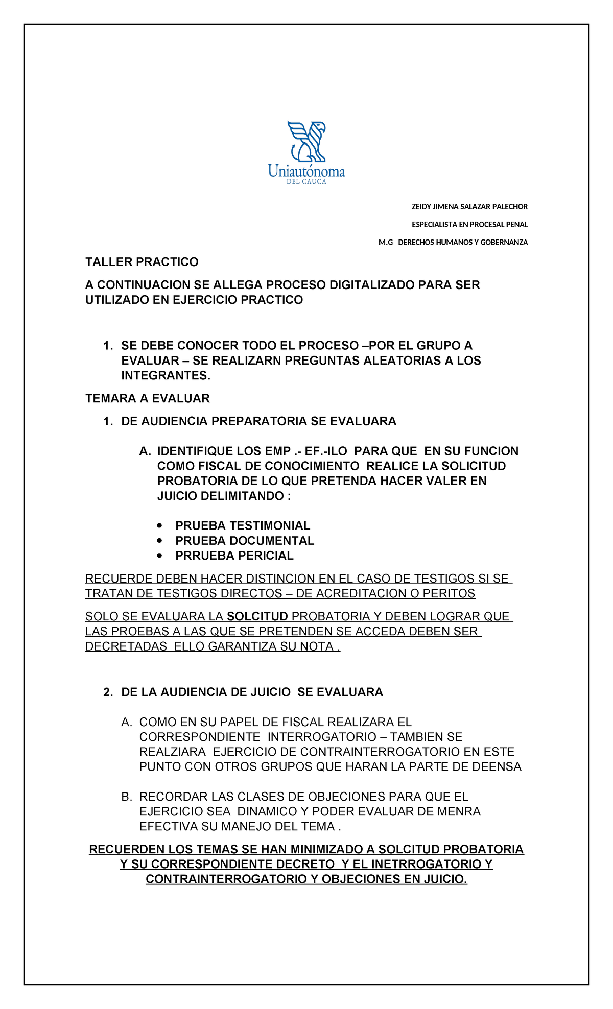 Taller Practico - resolver - ZEIDY JIMENA SALAZAR PALECHOR ESPECIALISTA ...