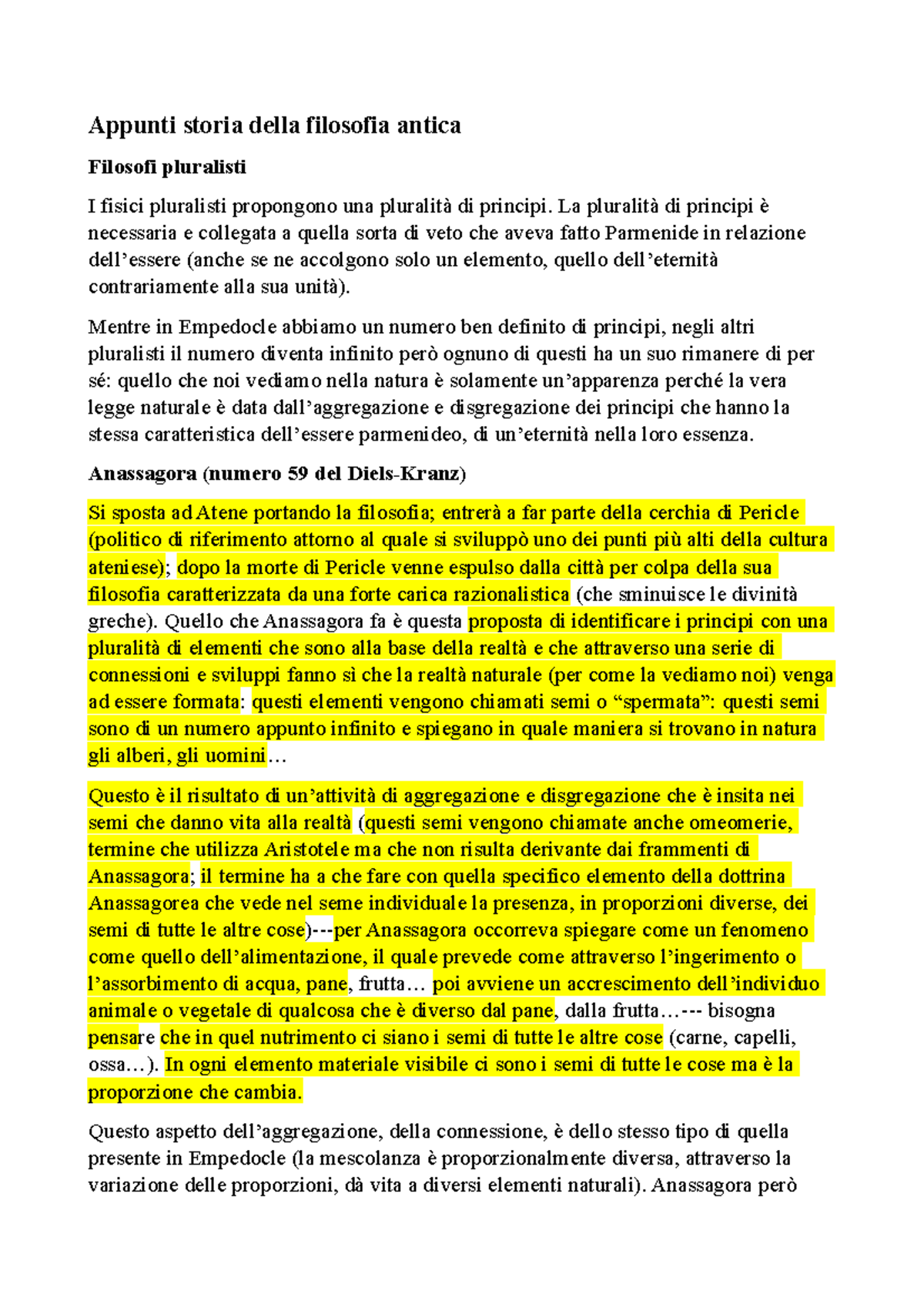 Anassagora e Democrito - Appunti storia della filosofia antica Filosofi ...