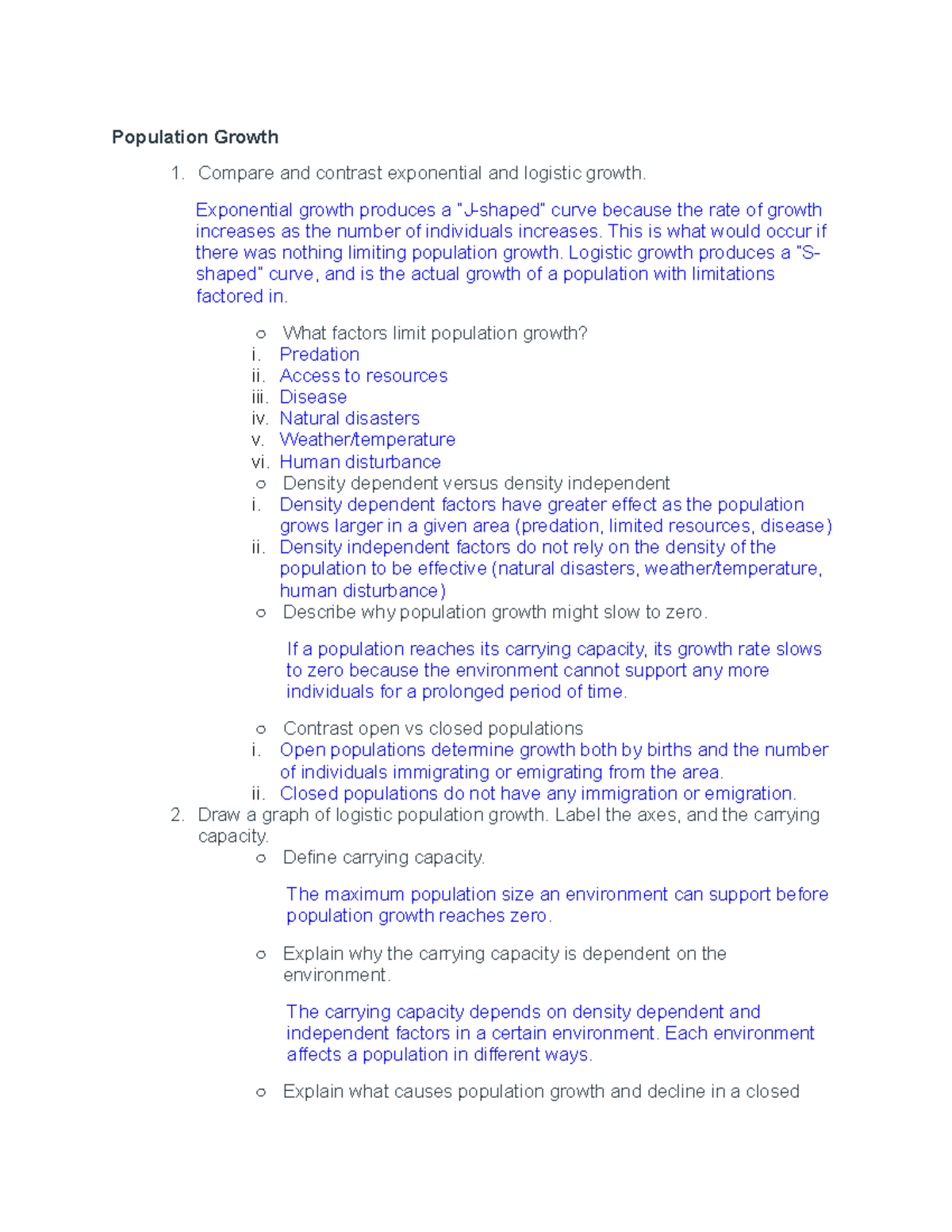 Define Logistic Growth