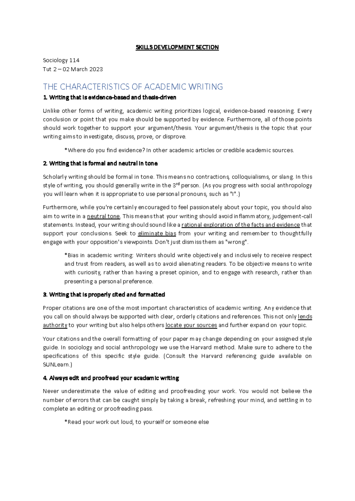 114 Writing Characteristics Skills Development Guide - SKILLS ...