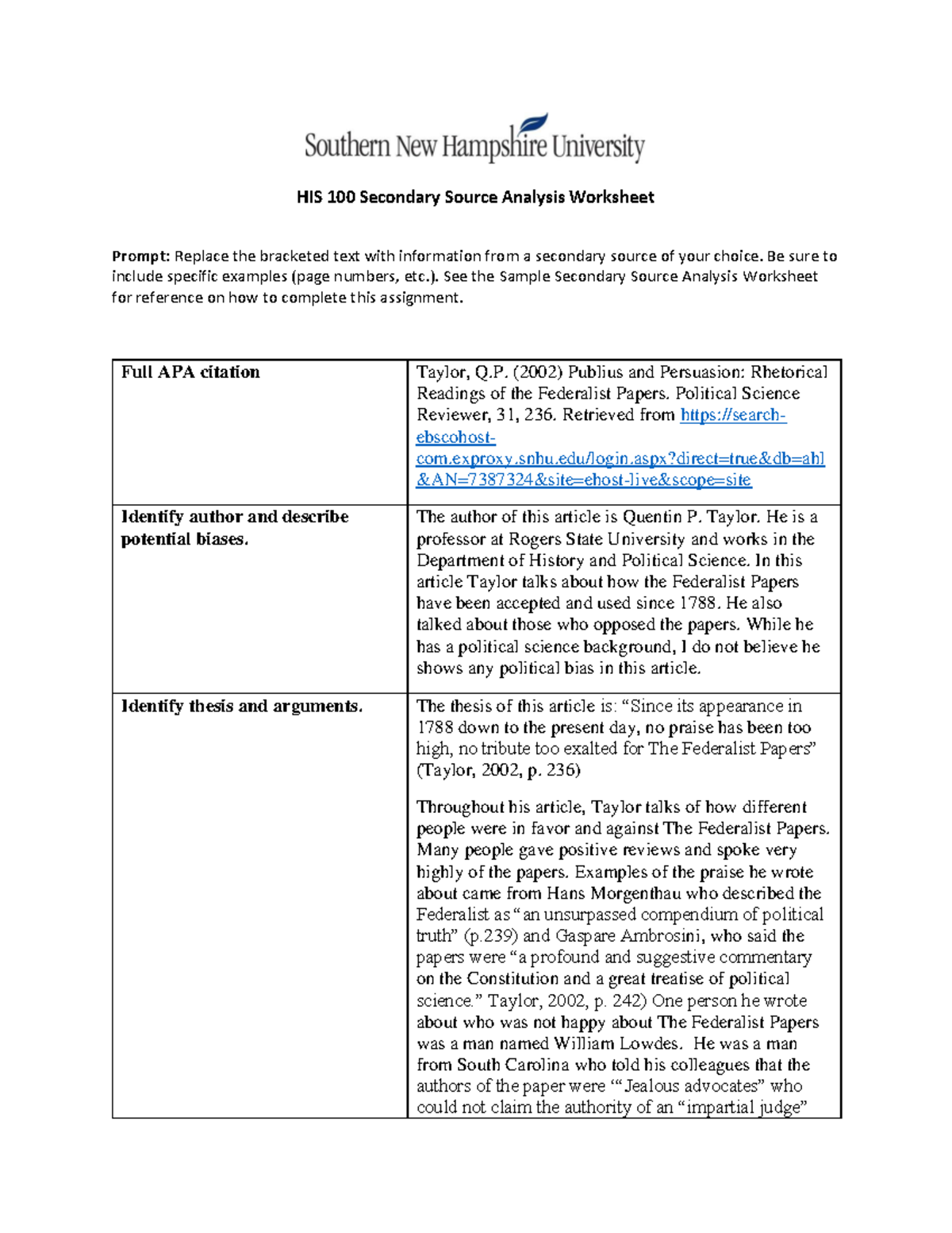 Document 12 - This is a good study tool - HIS 100 Secondary Source ...