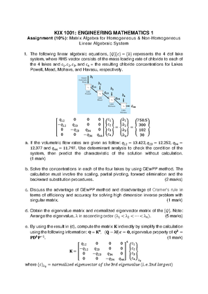 Tutorial 12 2nd order Differential Equation V3 - KIX 1001: ENGINEERING MATHEMATICS 1 Tutorial 12 ...