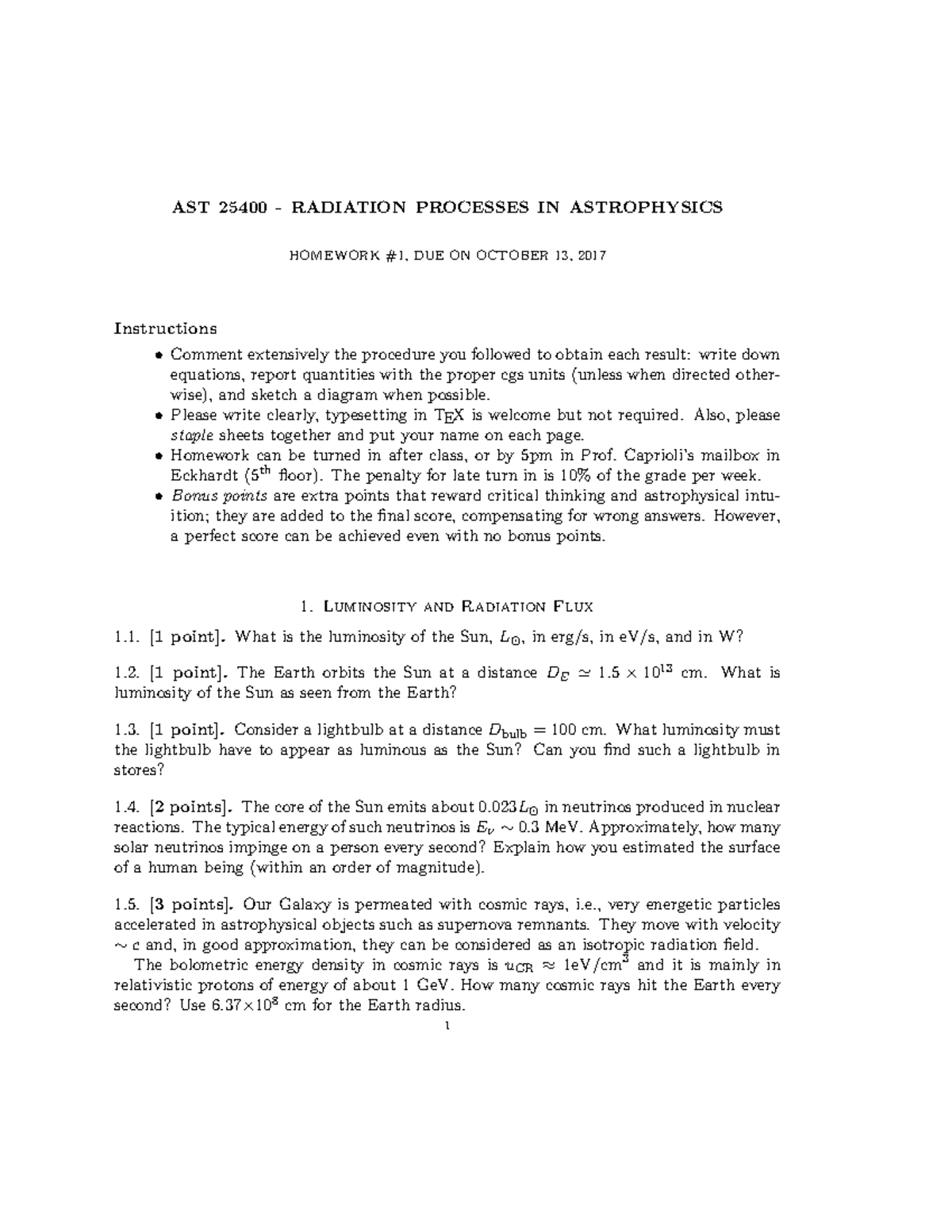 HW-1 - This is HW assignment 1 that he assigned to us, out of 8 ...