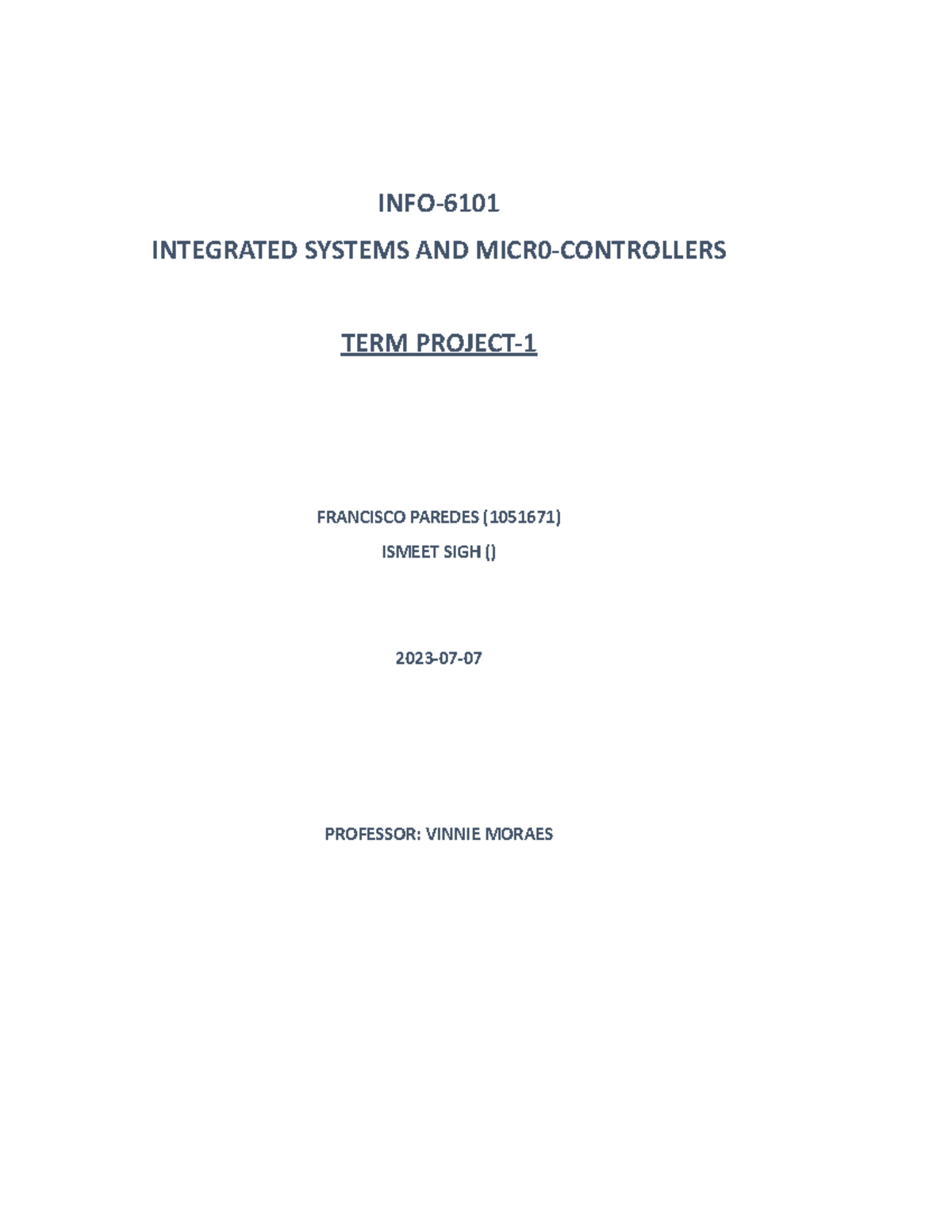 Microcontrollers project - INFO- INTEGRATED SYSTEMS AND MICR0 ...