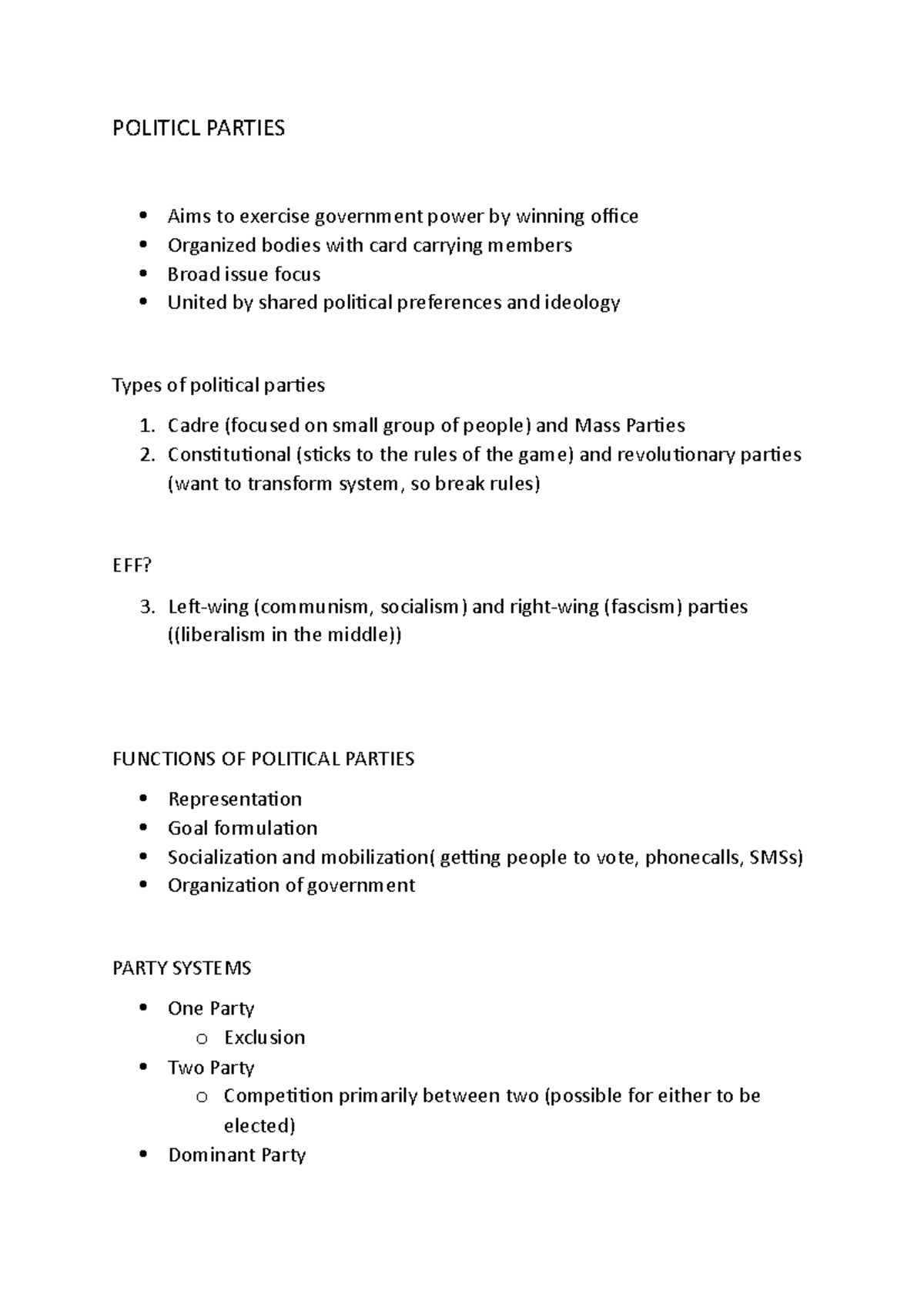 Class 9 (political parties) - POLITICL PARTIES Aims to exercise ...