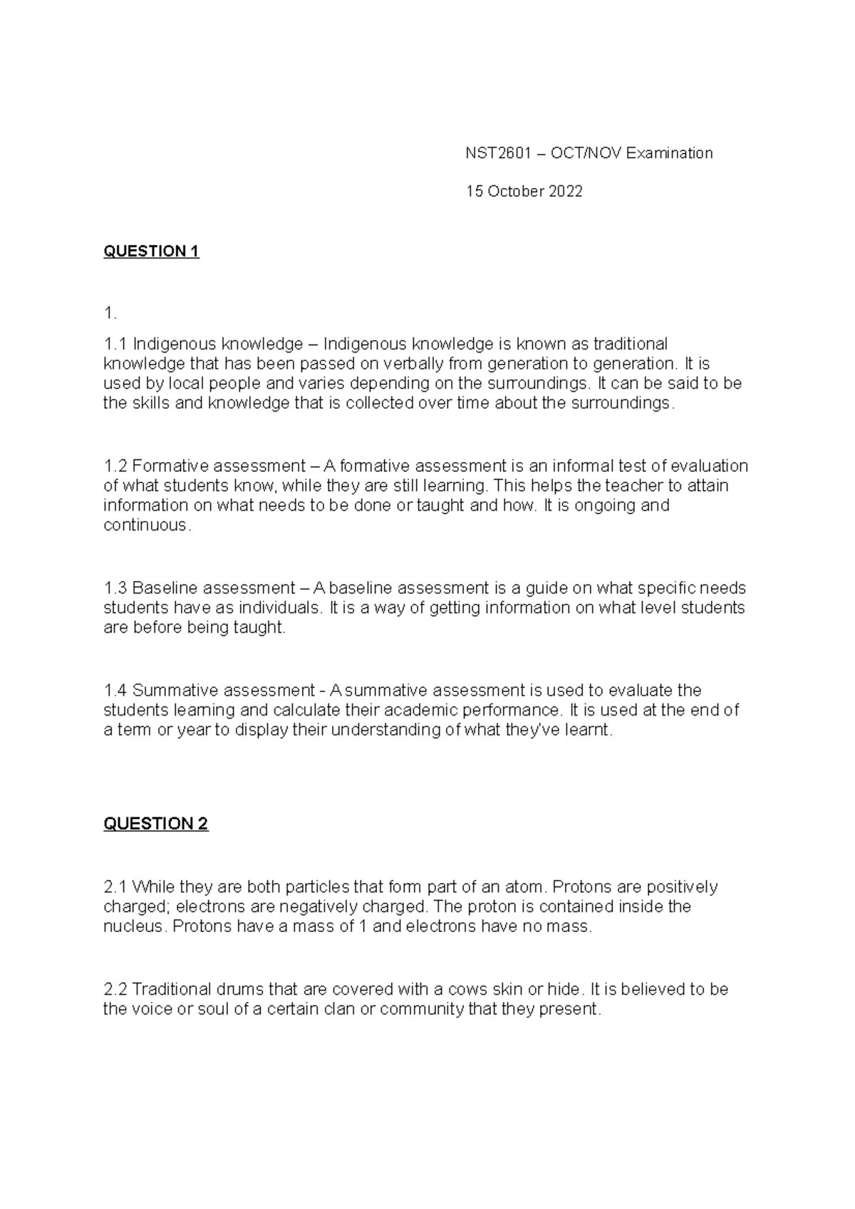 65458435- NST2601Exam - NST2601 – OCT/NOV Examination 15 October 2022 ...