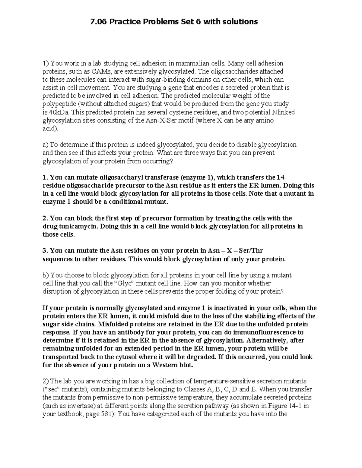 7.06 Practice Problems Set 6 with solutions - Fall 2010 Pset 6 You work ...