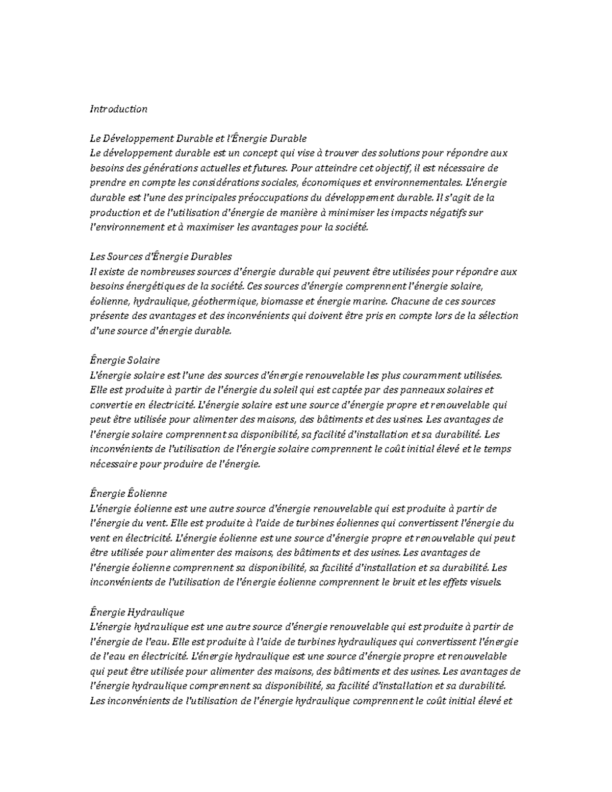 Sustainable Energy Study Notes - Introduction Le Développement Durable ...