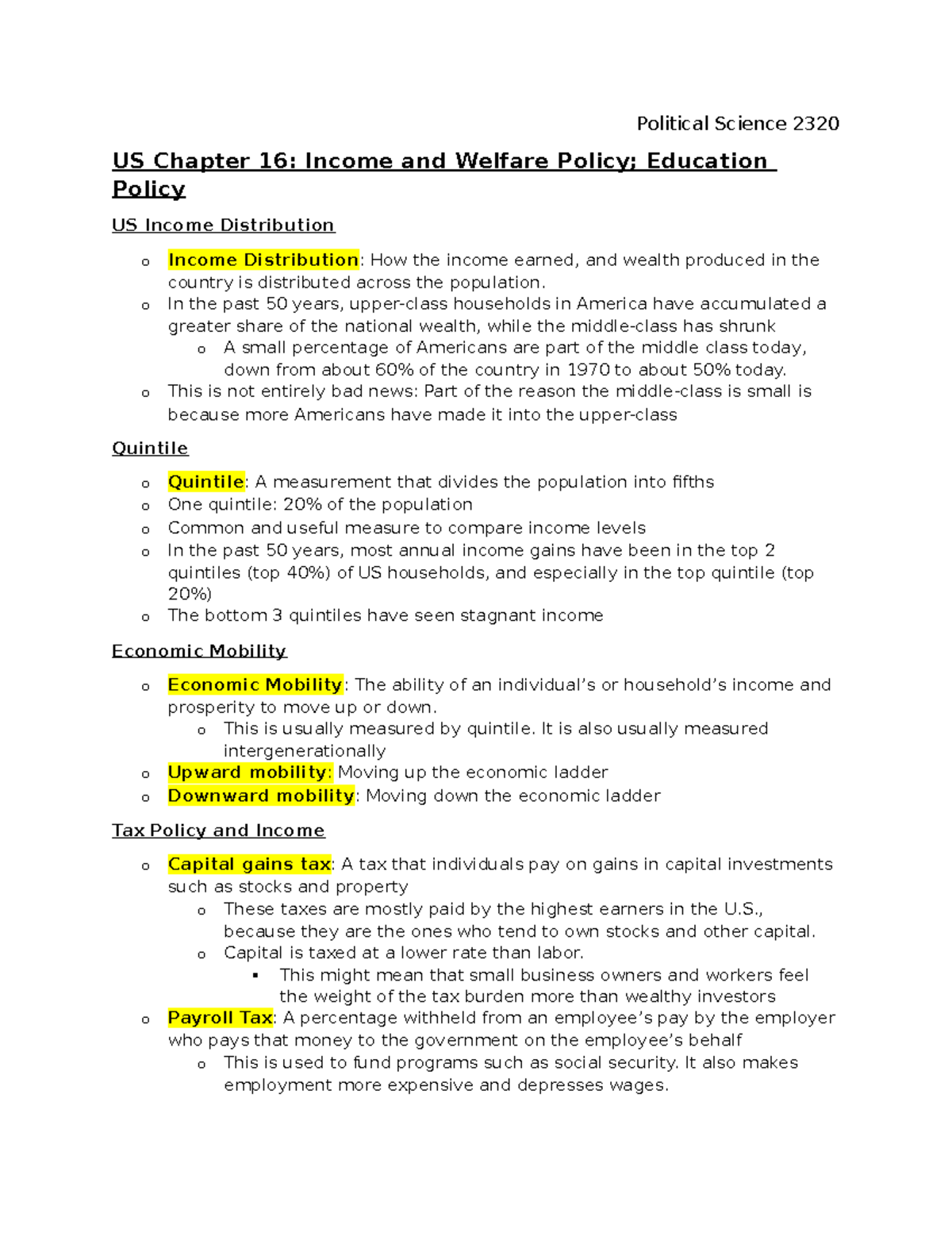 Political Science Notes Chapter 16 - Political Science 2320 US Chapter ...