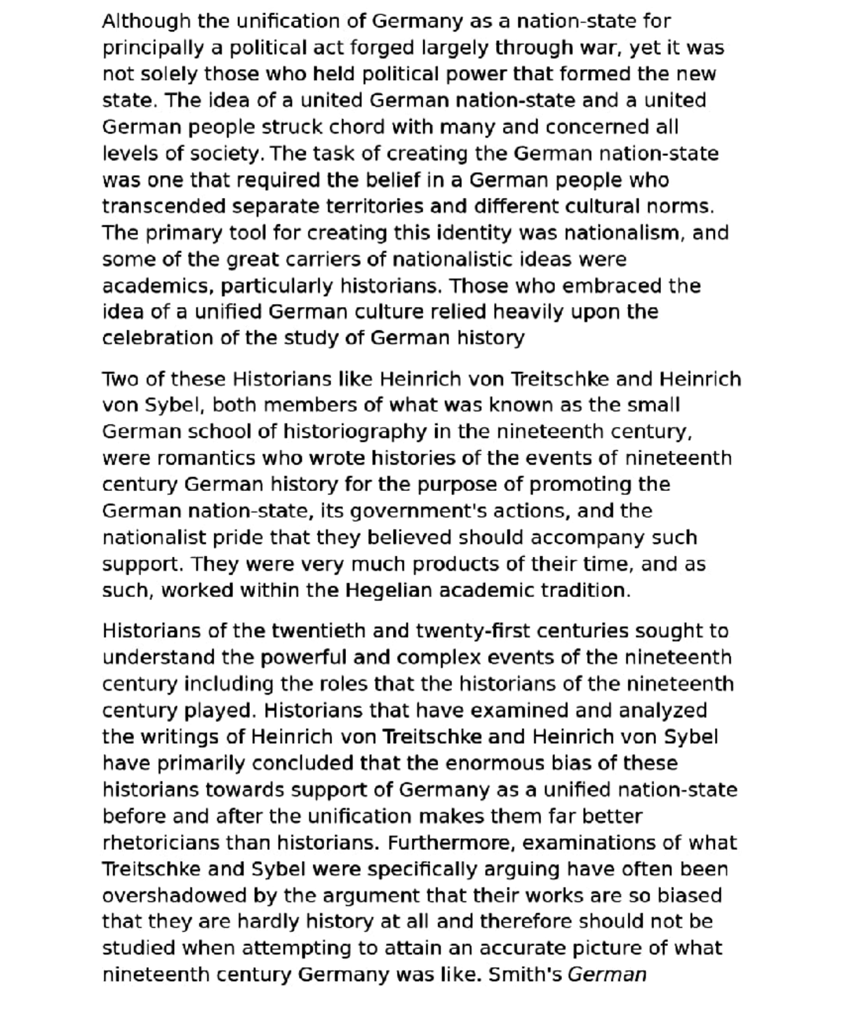 German Unification historiography - Although the unification of Germany ...