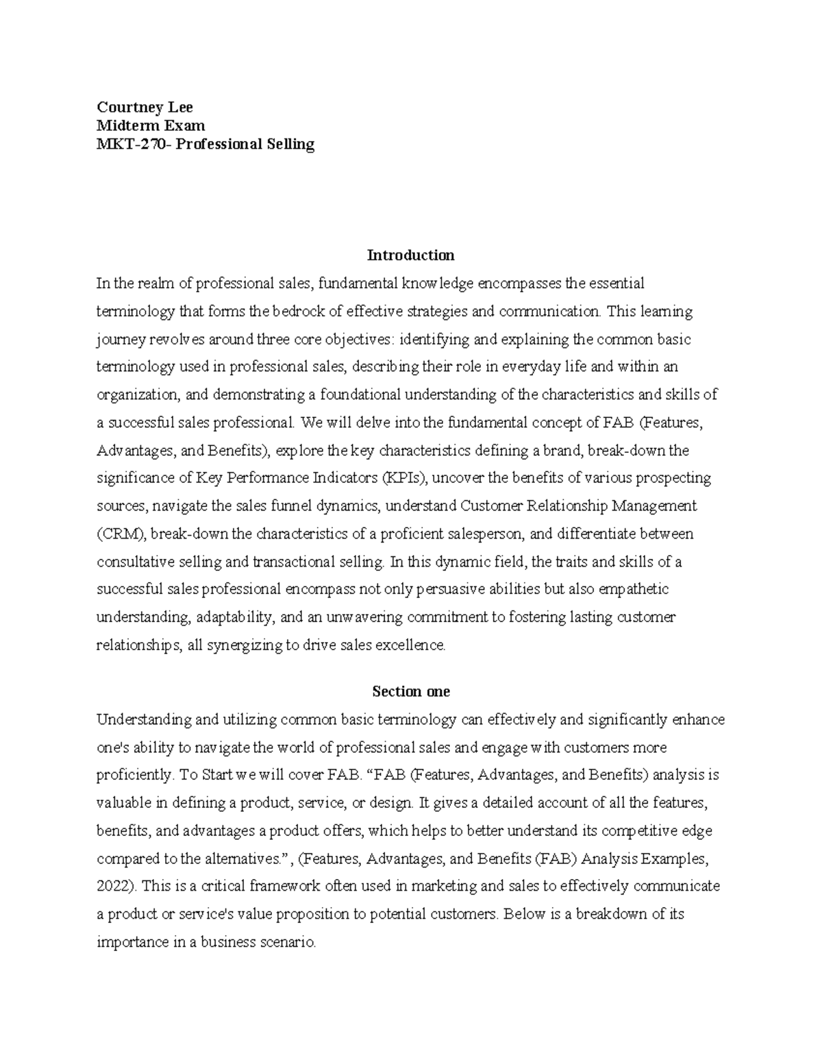 MKT-270 Midterm Exam - In this assignment, you will demonstrate your ...