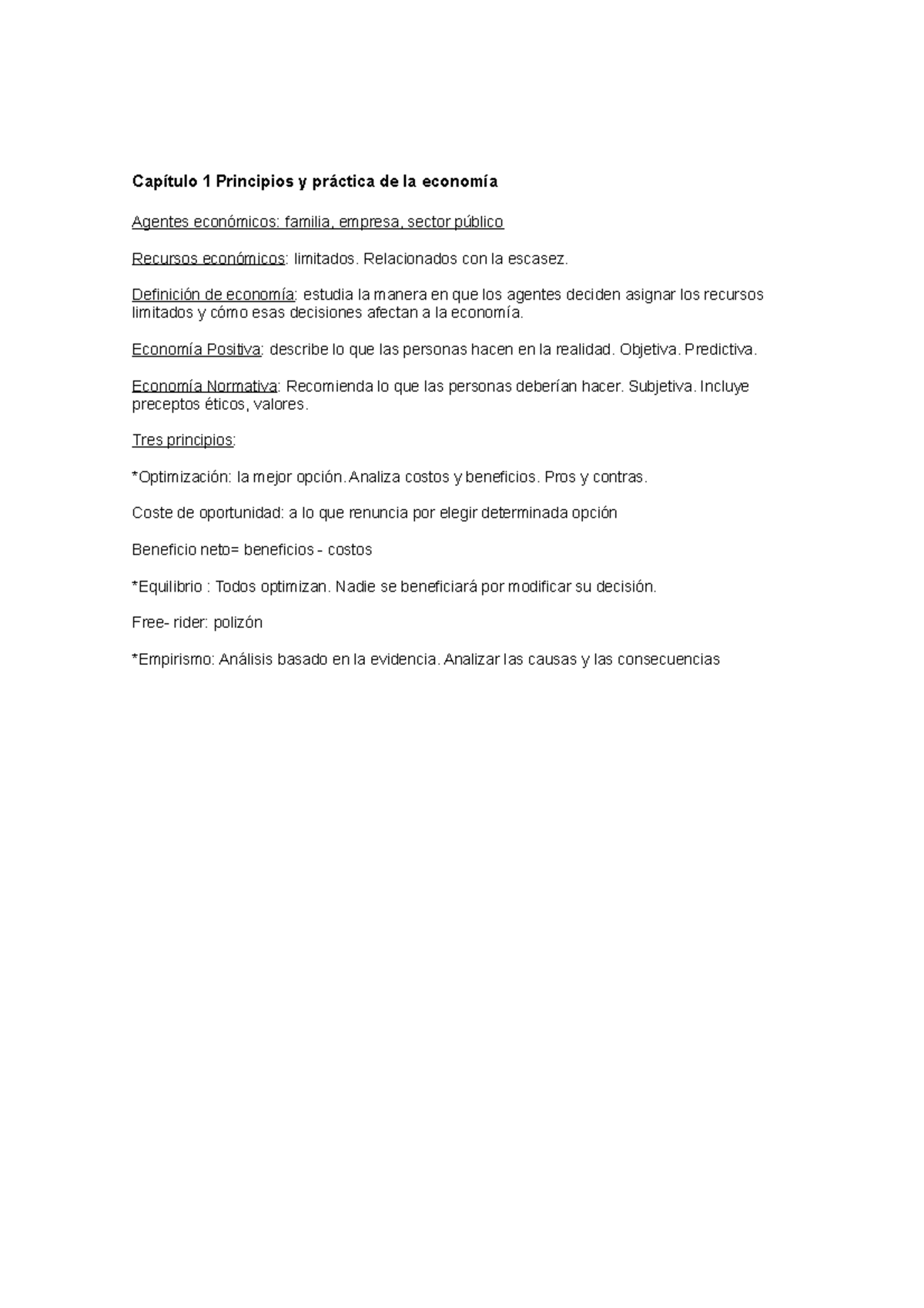 Resumen del Capitulo 1 de Acemoglu - Capítulo 1 Principios y práctica ...