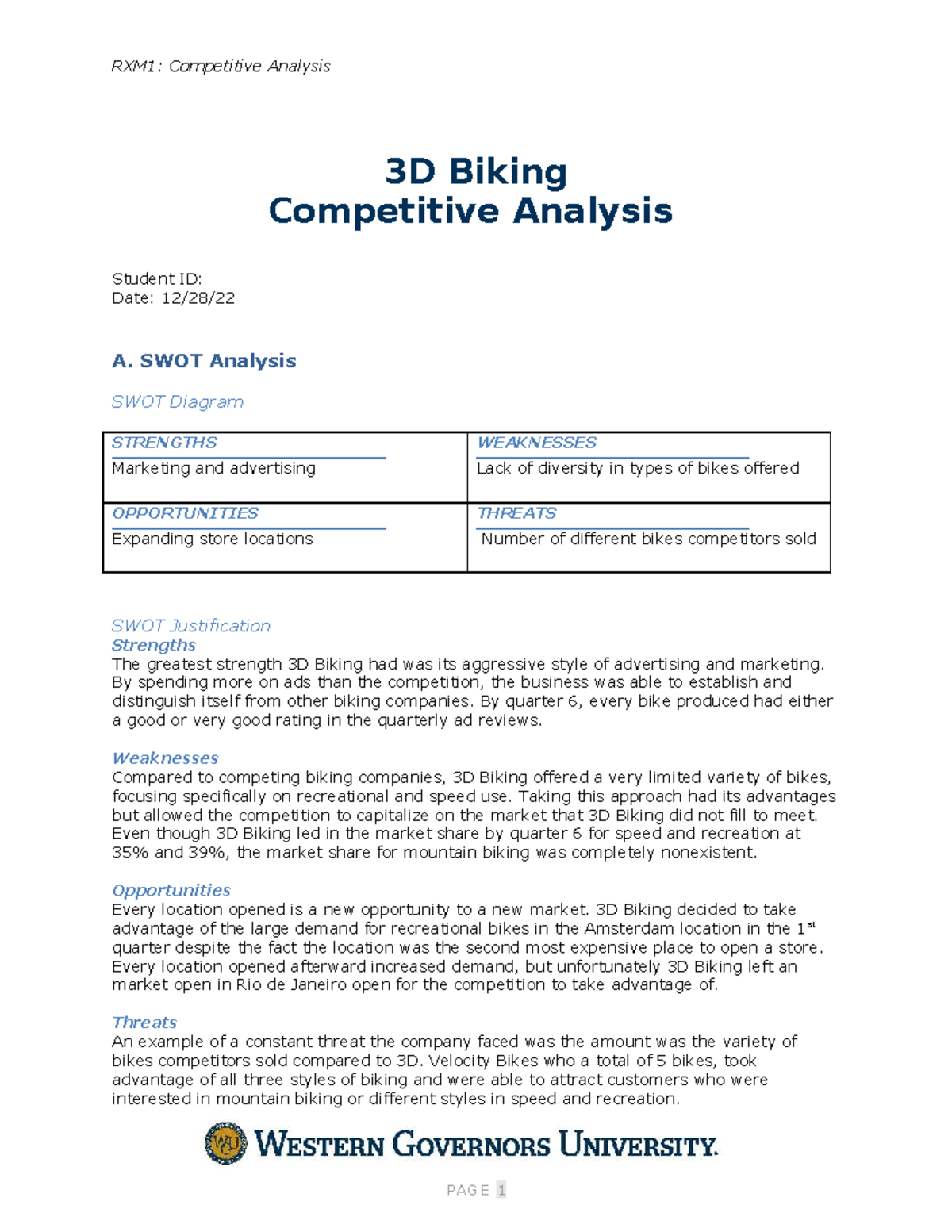 Competitive-analysis - RXM1: Competitive Analysis 3D Biking Competitive ...