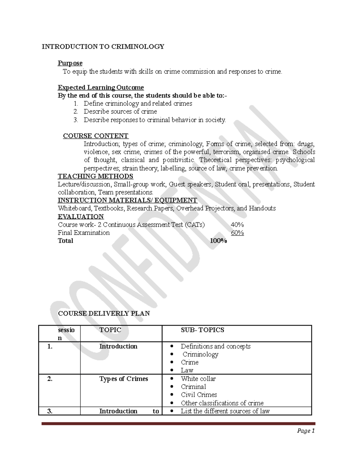 Introduction TO Criminology Notes - Studocu