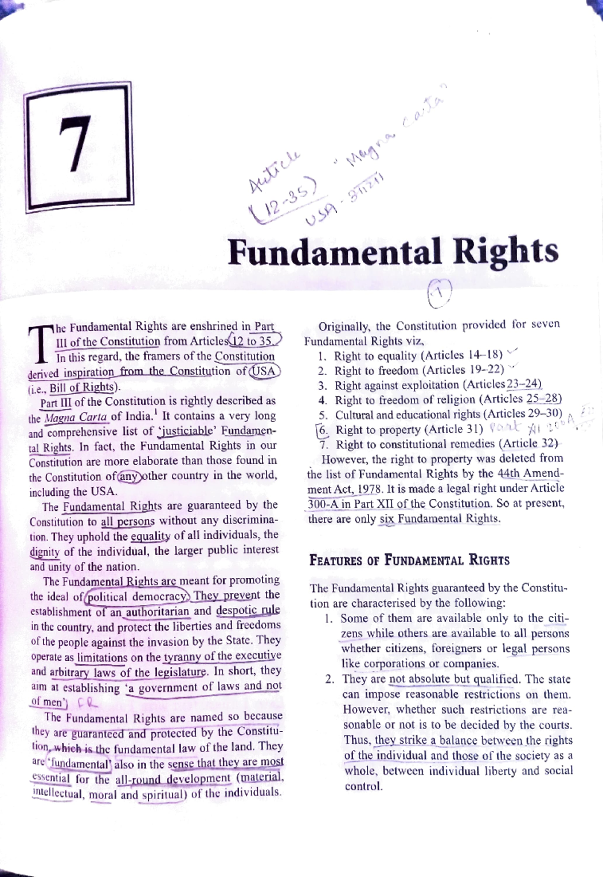Fundamental rights lakmikant polity - BA (Hons.) History - Studocu
