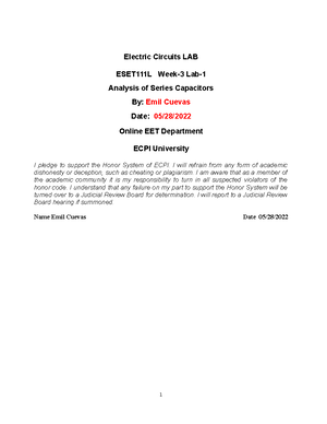 Week 2 Lab 2 Series RL Circuits Instructions - Electric Circuits Lab ...