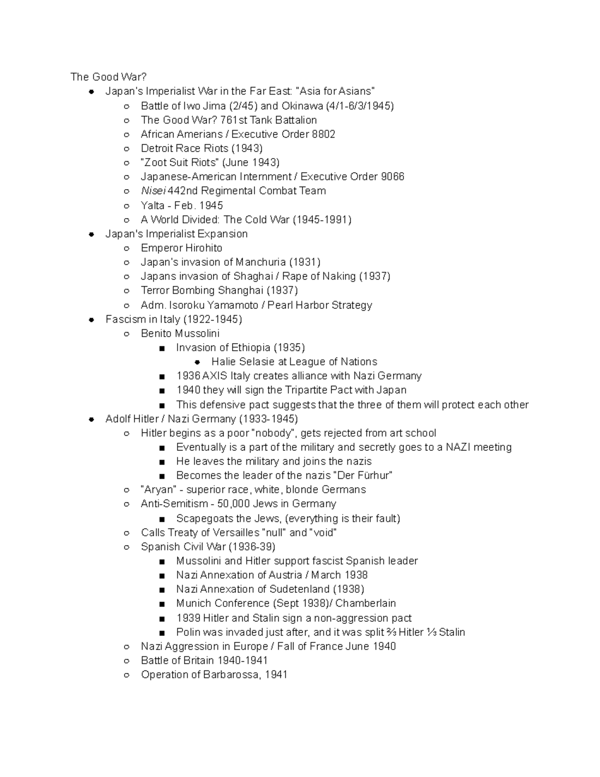 Chapter 10 WWII - The Good War? Japan’s Imperialist War in the Far East ...