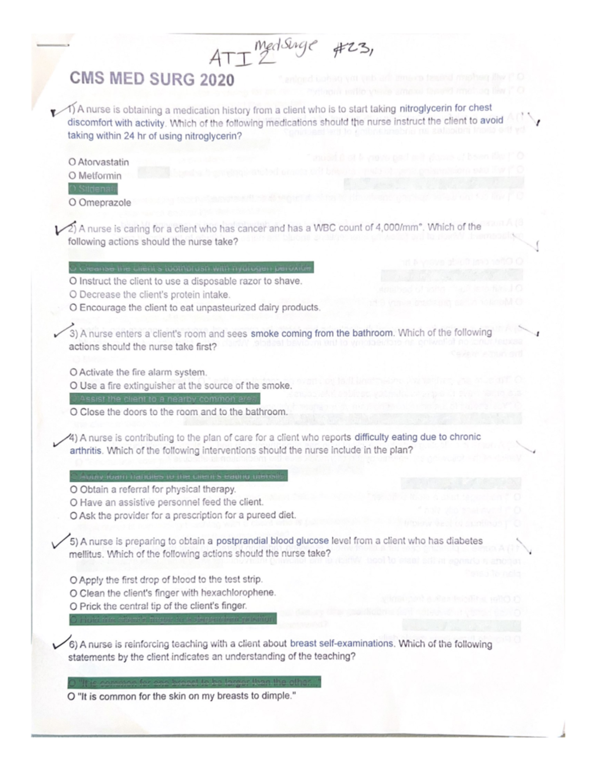 CMS MED SURG 2020 - med surg - ATIZ Medsuge CMS MED SURG 2020 1) A ...