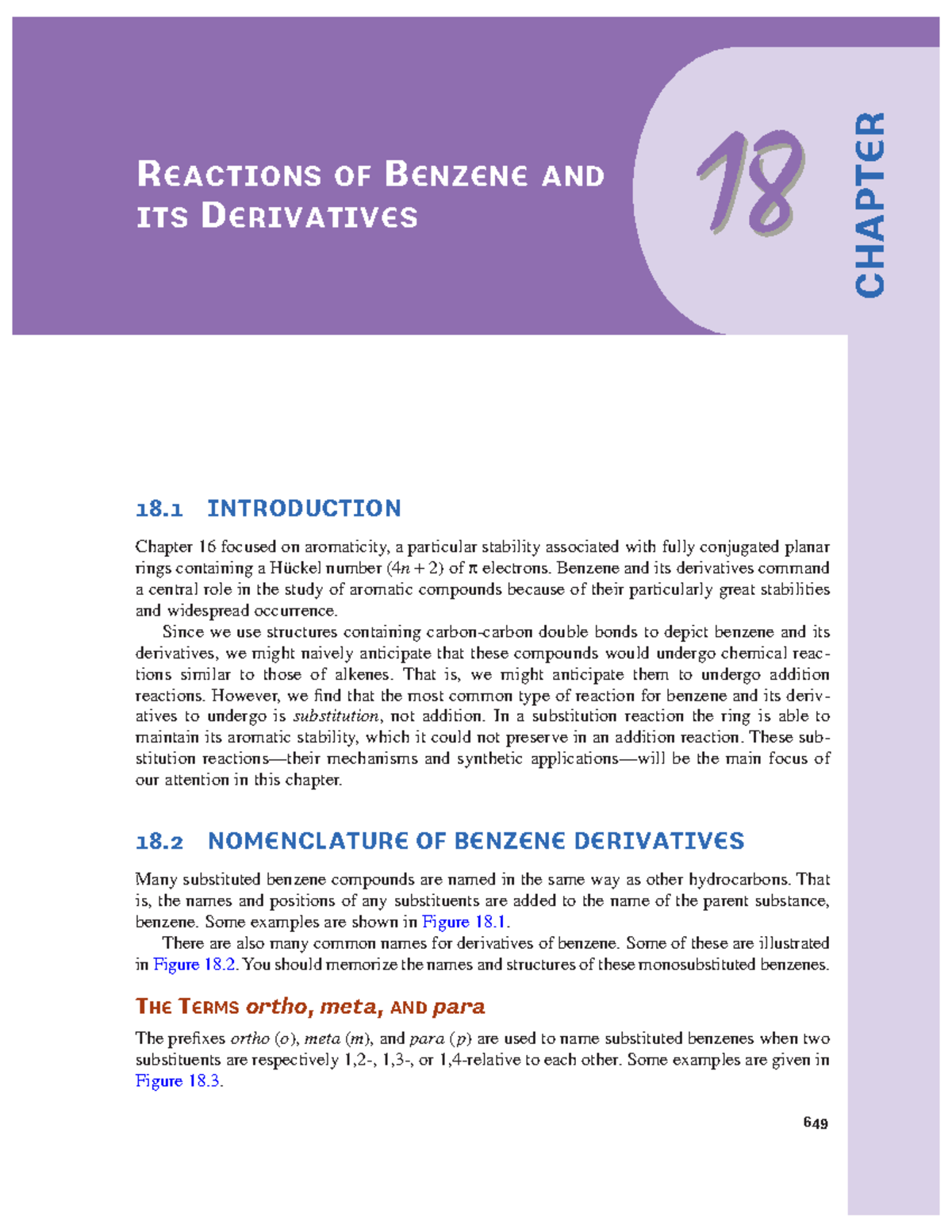Orgo book chapter 18 - 649 1118 CHAPTER 18 18 INTRODUCTION Chapter 16 ...