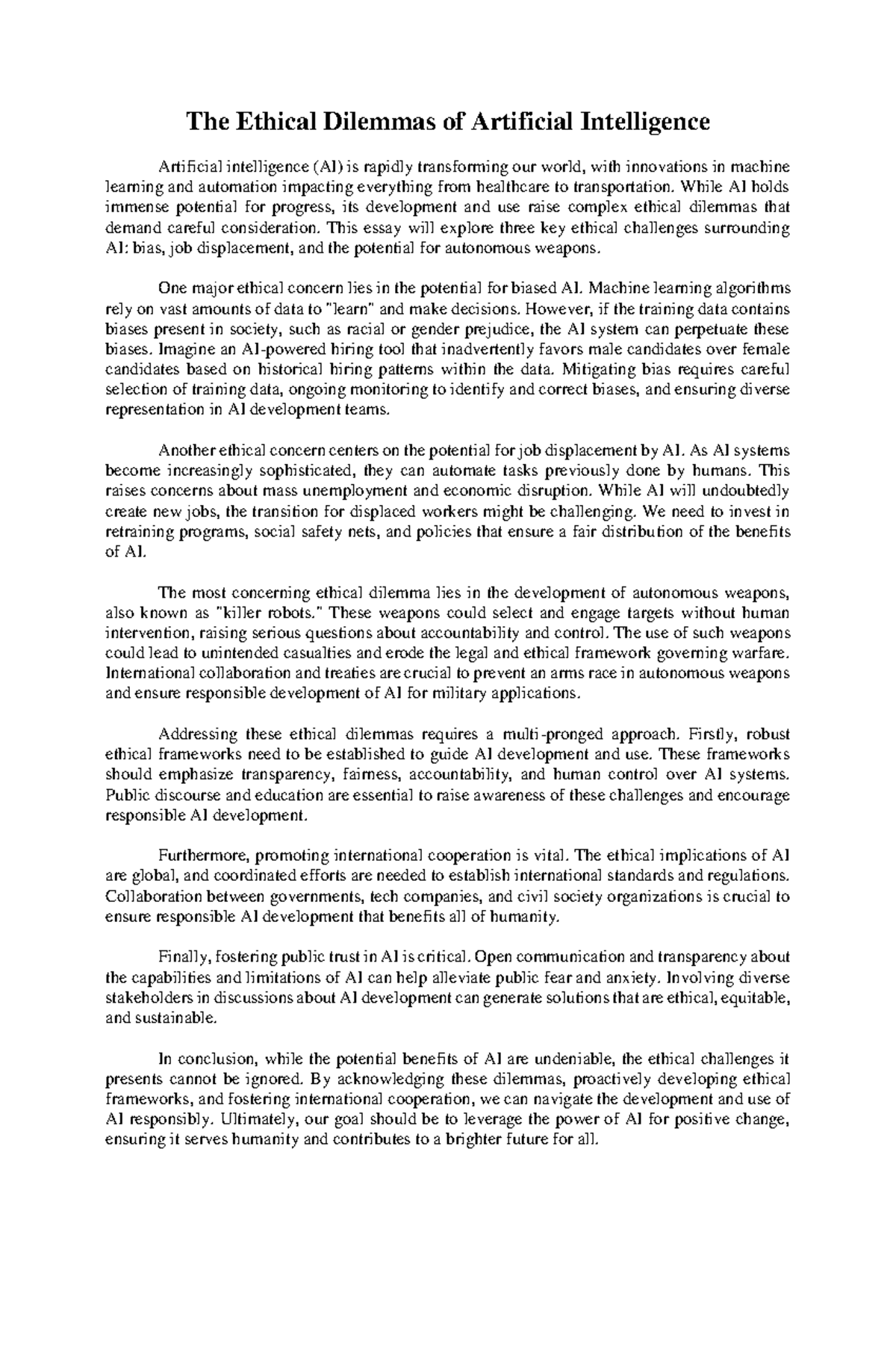 The Ethical Dilemmas of Artificial Intelligence - The Ethical Dilemmas ...