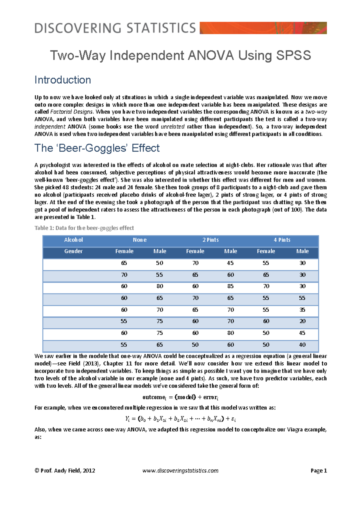 Two way Anova - Two-Way Independent ANOVA Using SPSS Introduction Up to ...